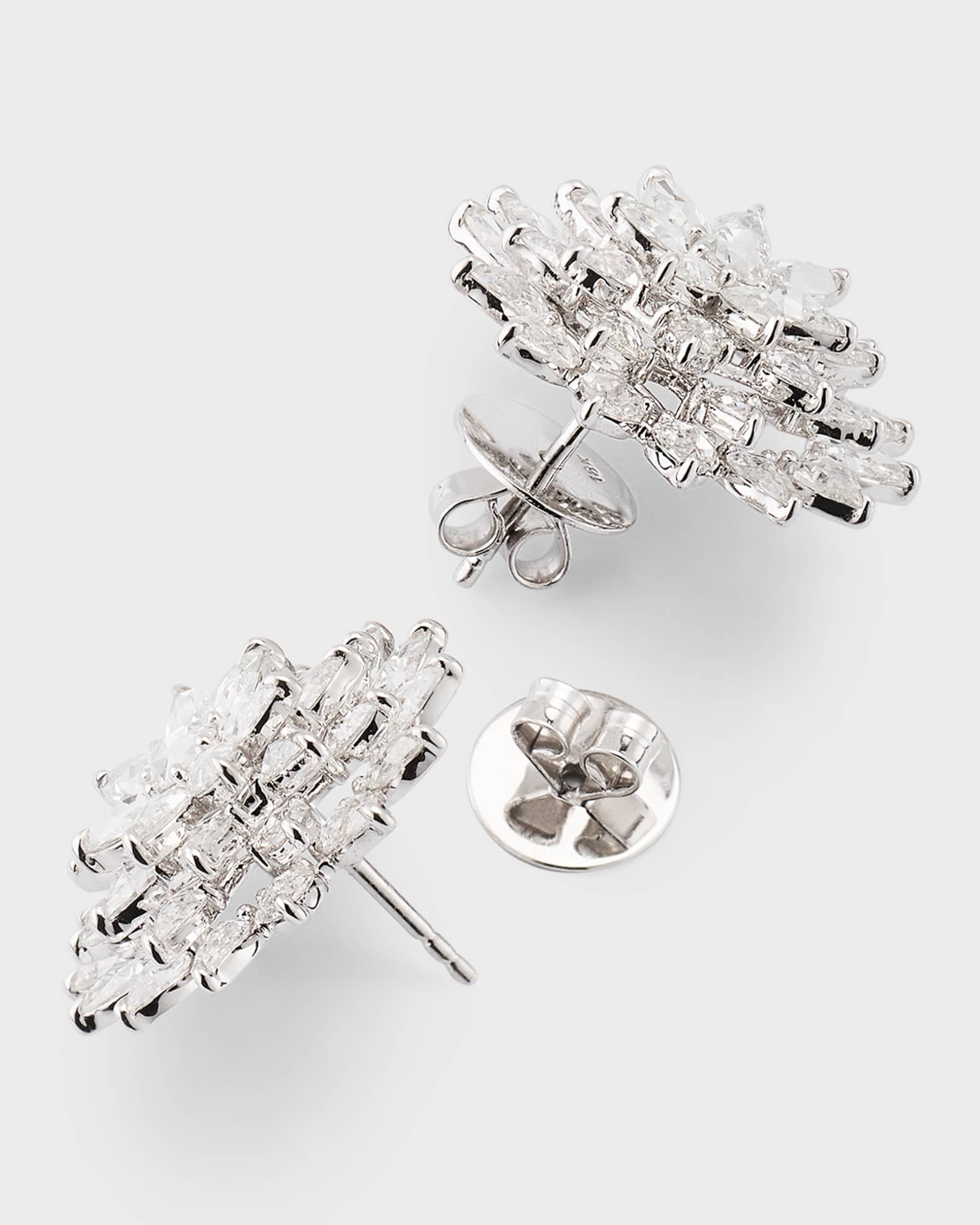 64 Facets Eclat 18K White Gold Spiked Diamond Earrings | Neiman Marcus