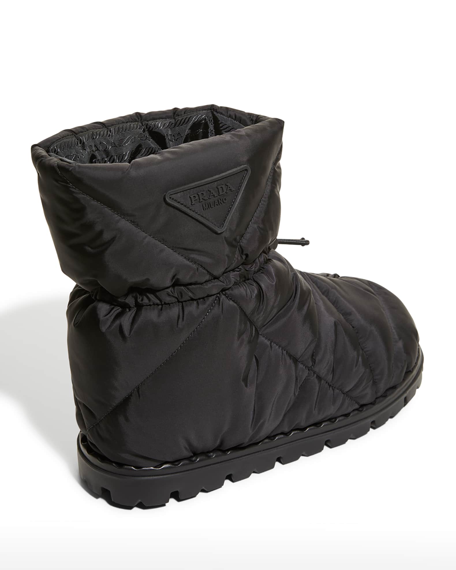 Prada Blow Quilted Nylon Snow Booties | Neiman Marcus