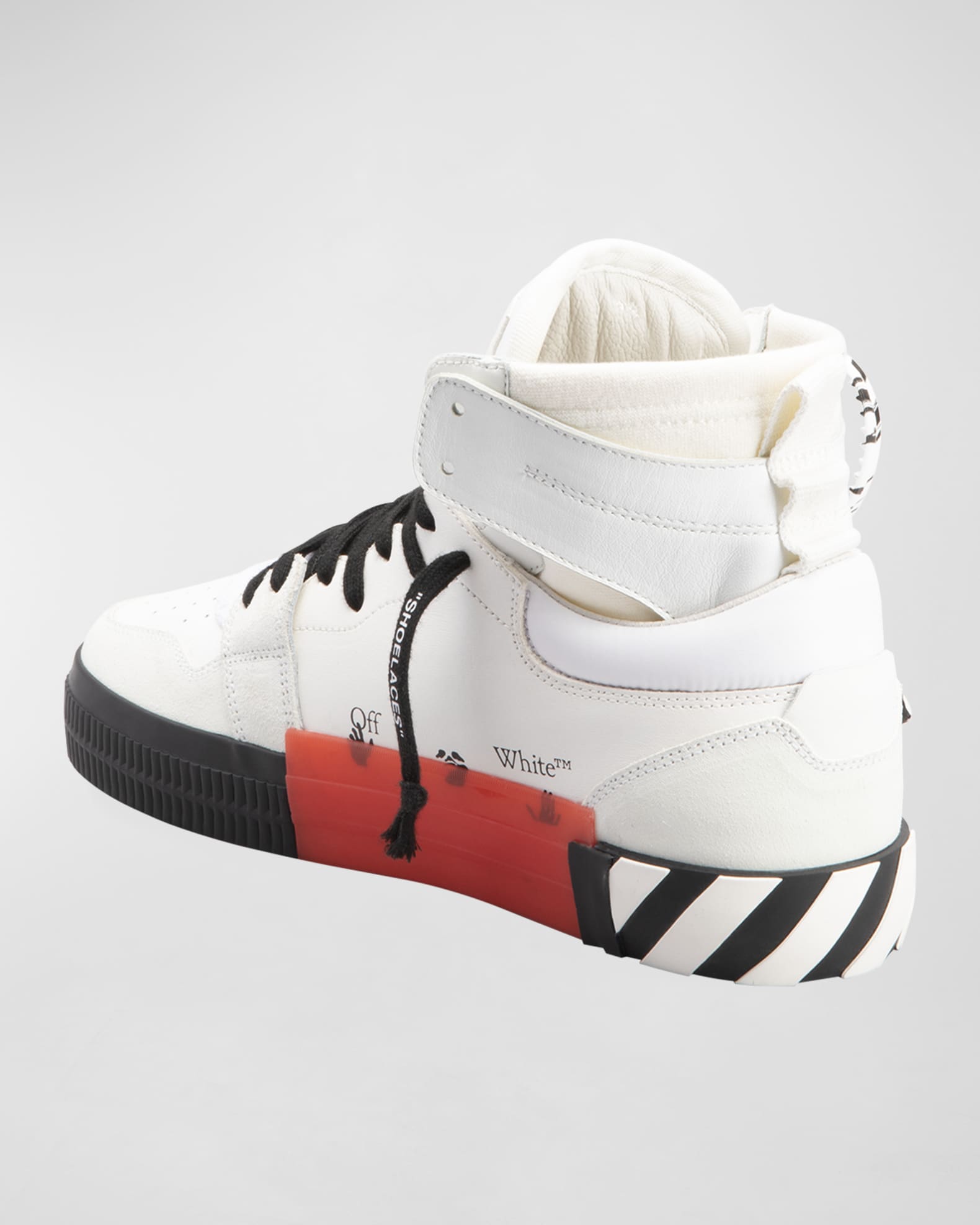Off-White Men's Arrow Leather Vulcanized High-Top Sneakers | Neiman Marcus