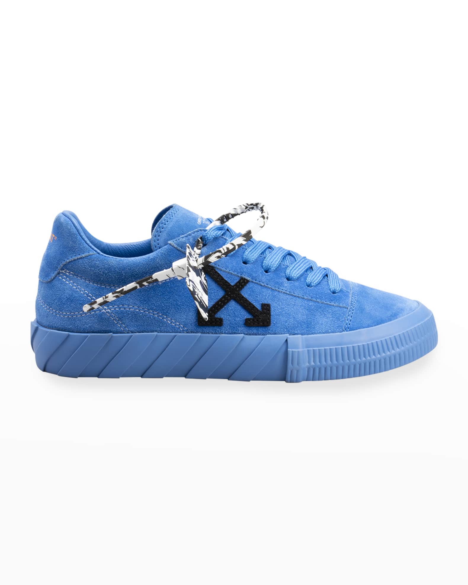 Off-White Arrow Suede Vulcanized Low-Top Sneakers | Neiman Marcus