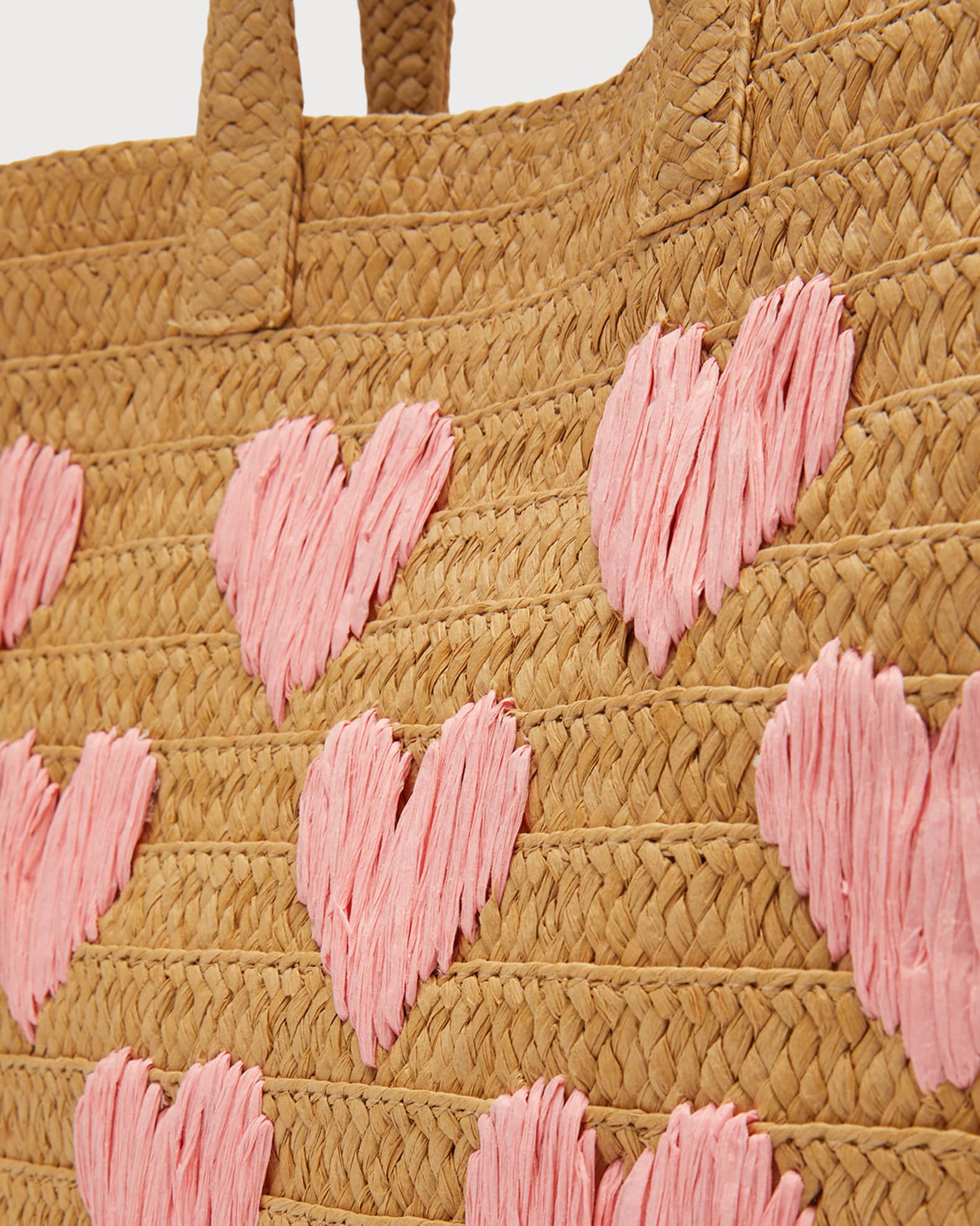 BTB Los Angeles Embroidered Heart Beach Tote Bag | Neiman Marcus