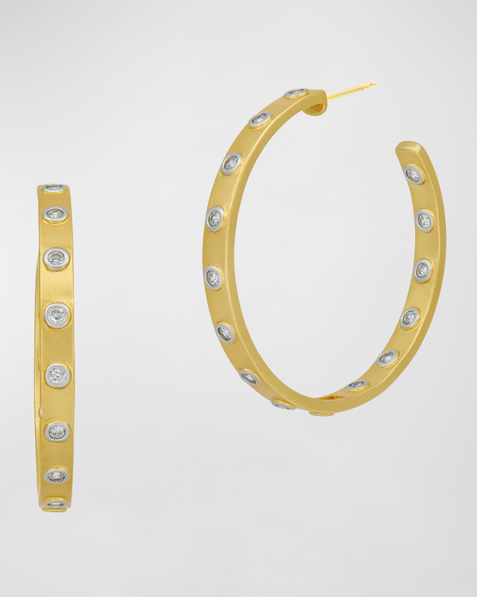 Freida Rothman Glistening Stud Hoop Earrings | Neiman Marcus