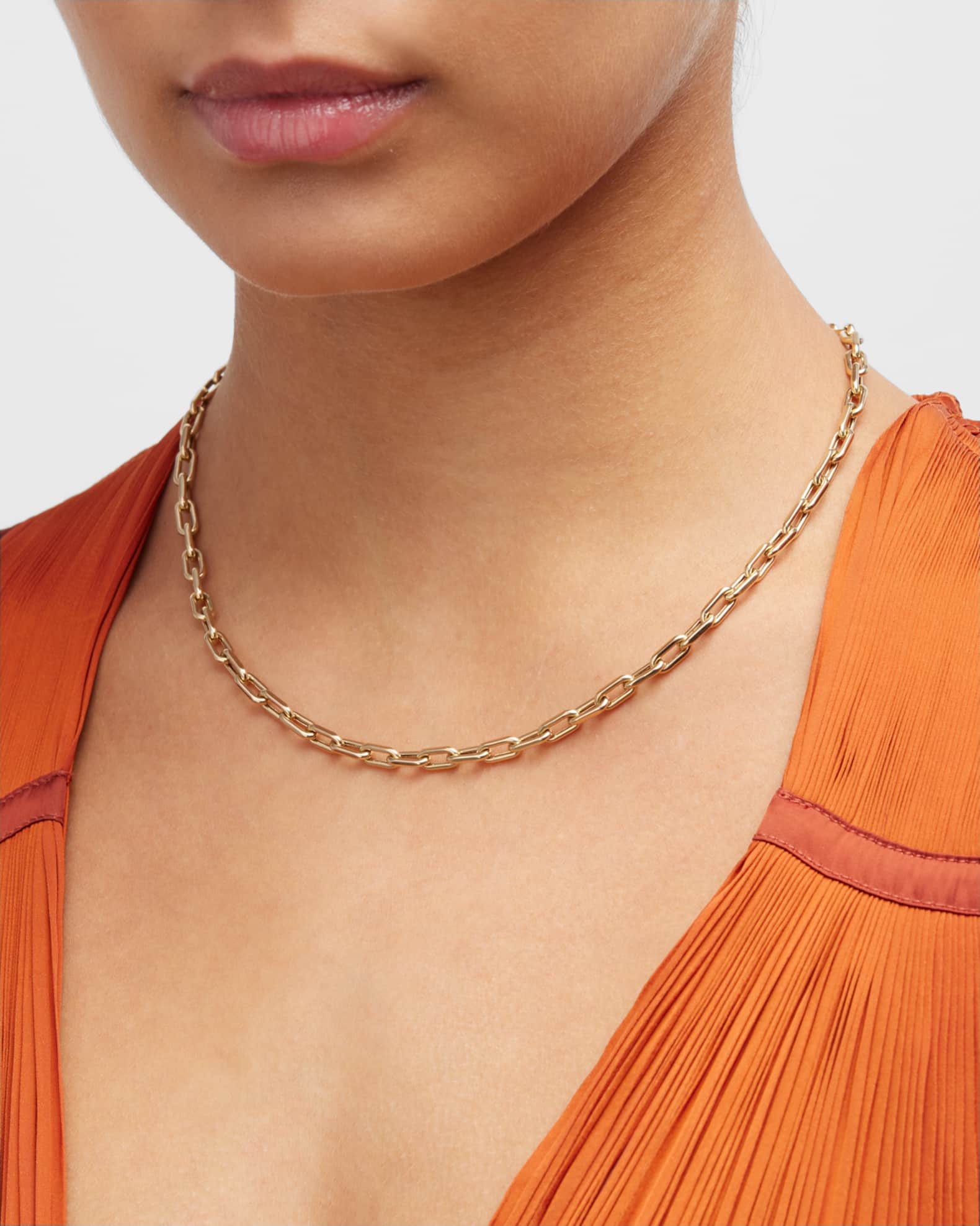 Zoe Lev Jewelry 14k Gold Large Open Link Chain Necklace | Neiman Marcus