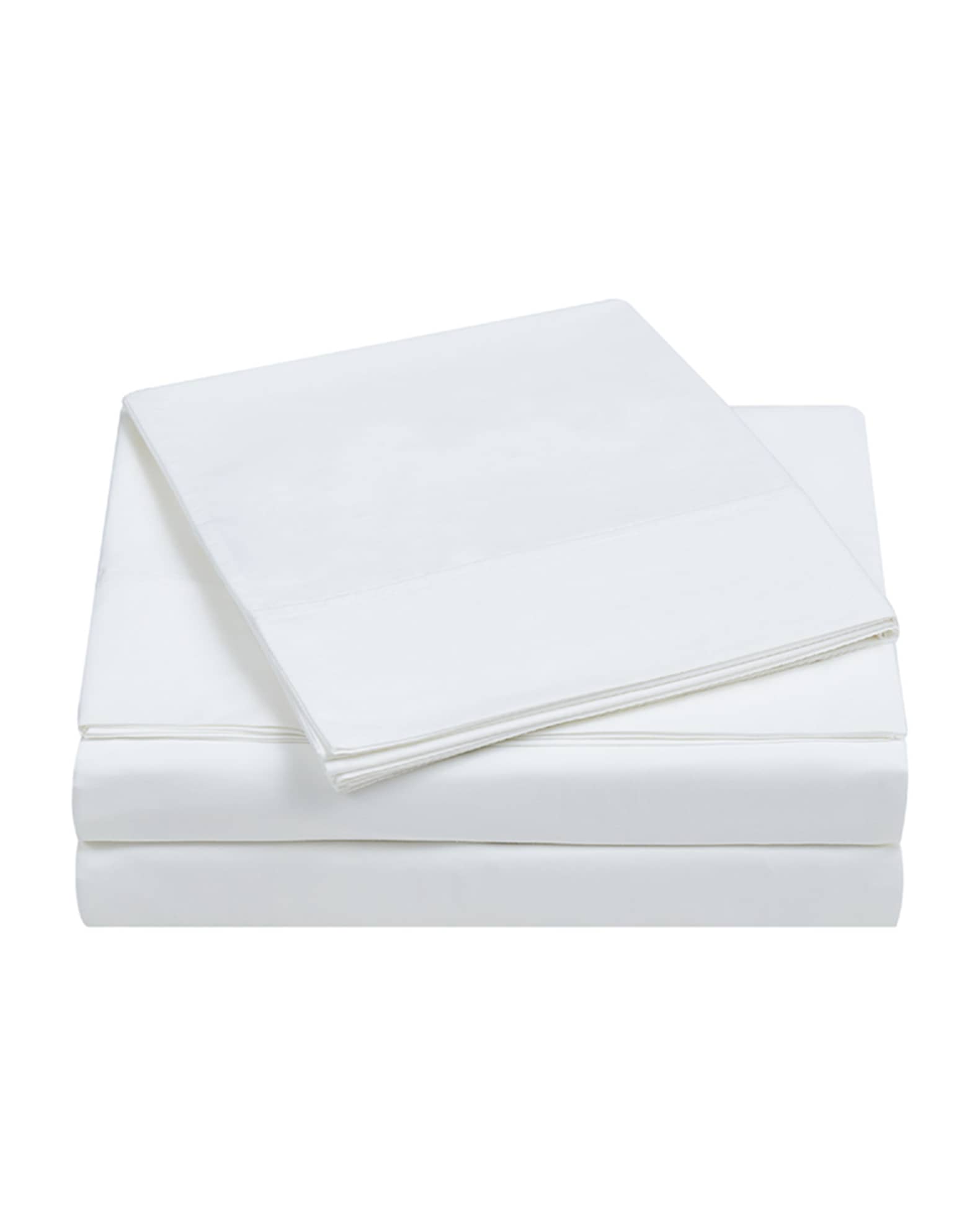 Charisma 4-Piece 400-Thread Count Percale Queen Sheet Set, White ...