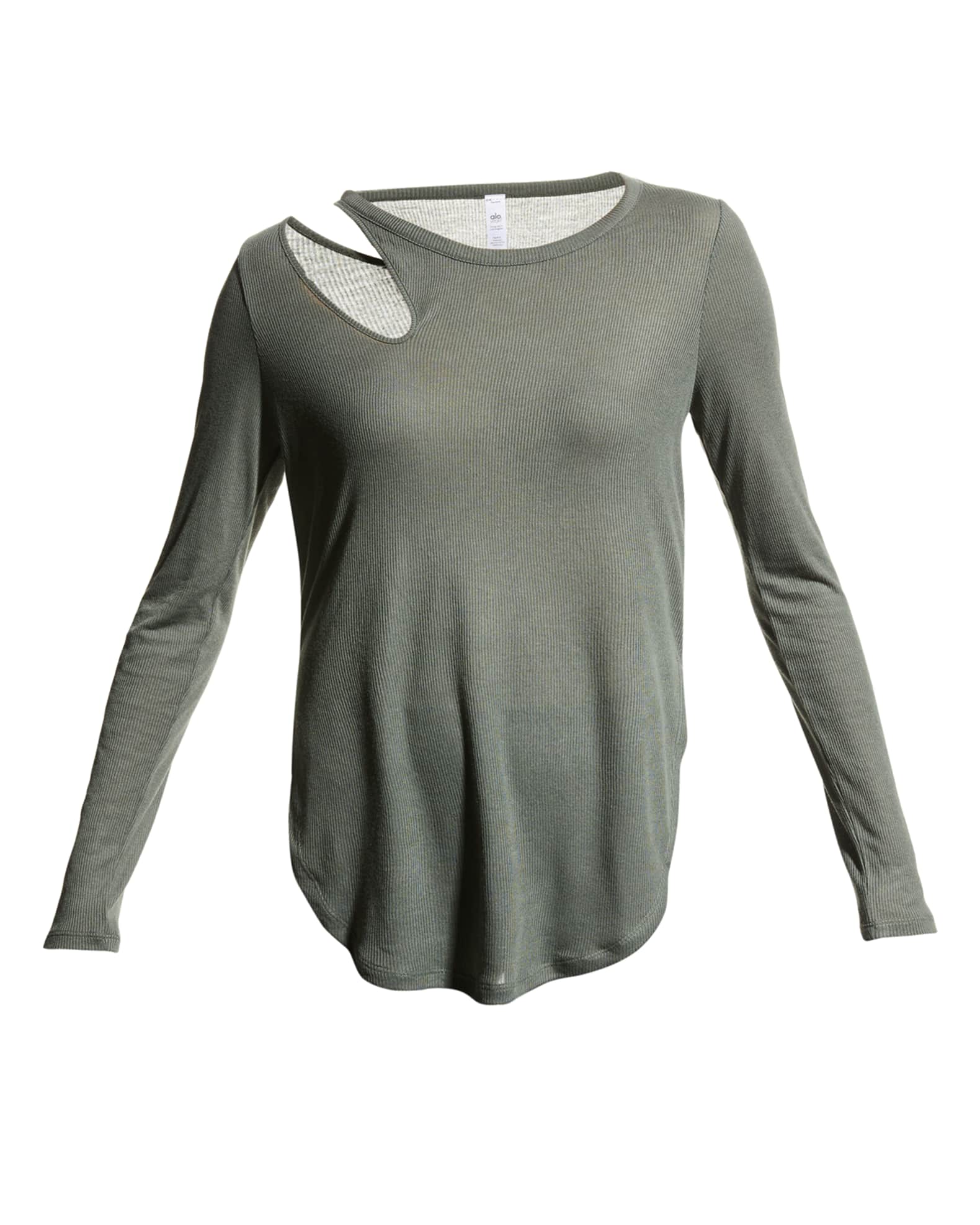 Alo Yoga Peak Ribbed Long-Sleeve Top | Neiman Marcus