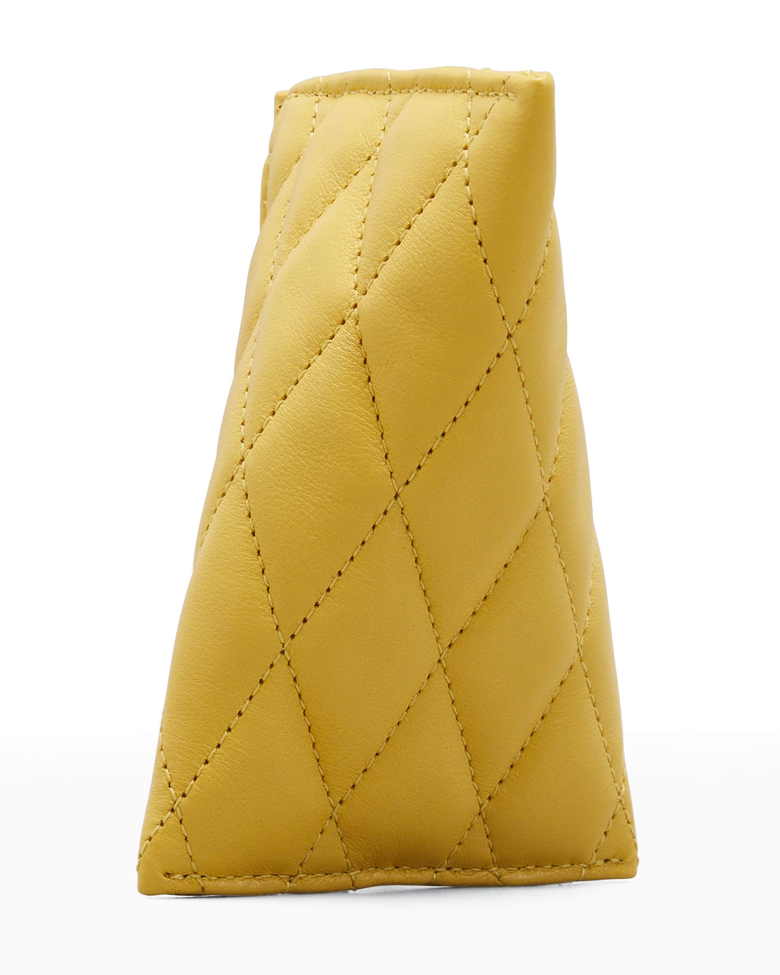 Saint Laurent Triangle YSL Quilted Pouch Key Chain | Neiman Marcus