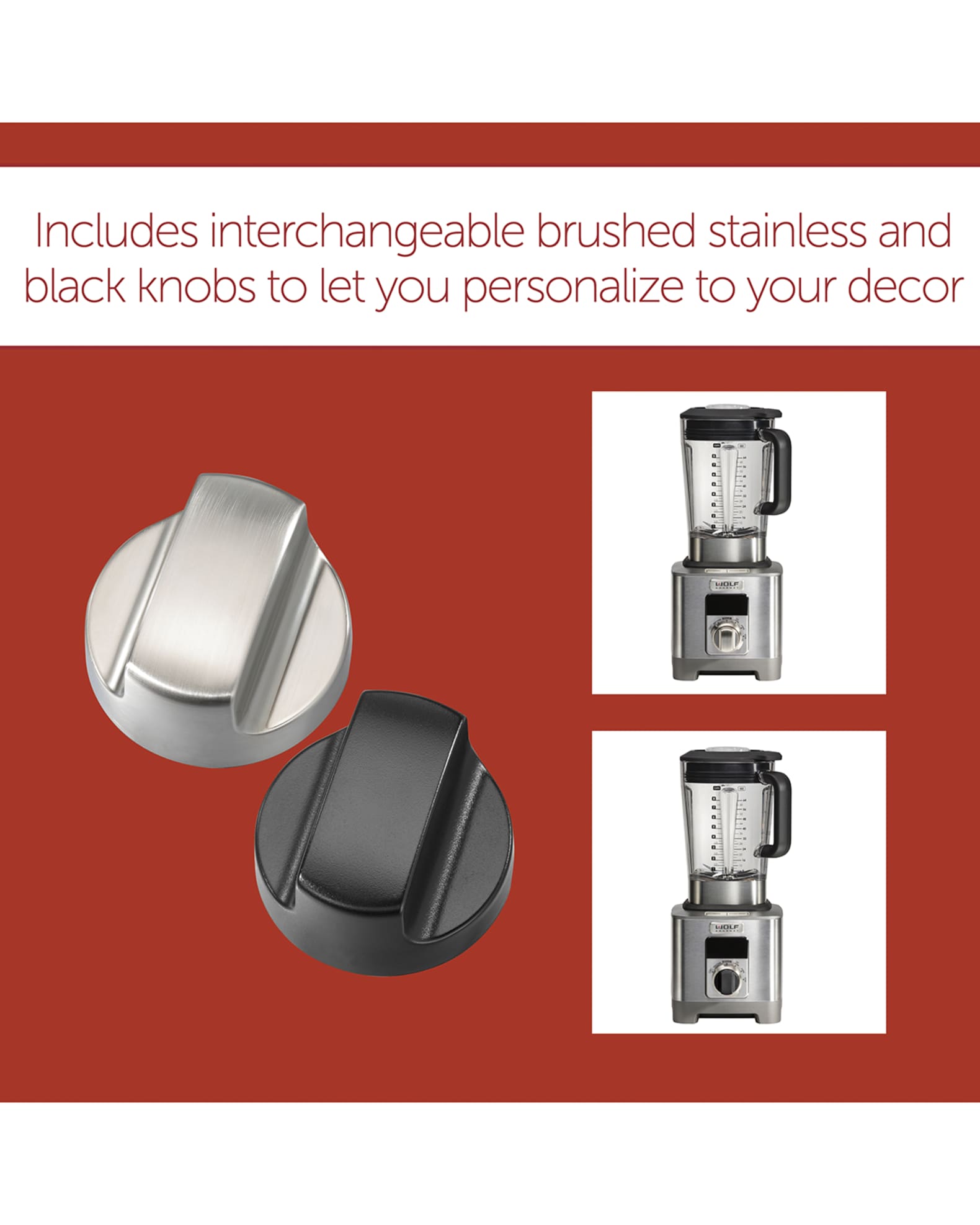 Wolf Gourmet High-Performance Blender with Stainless Steel Knob ...