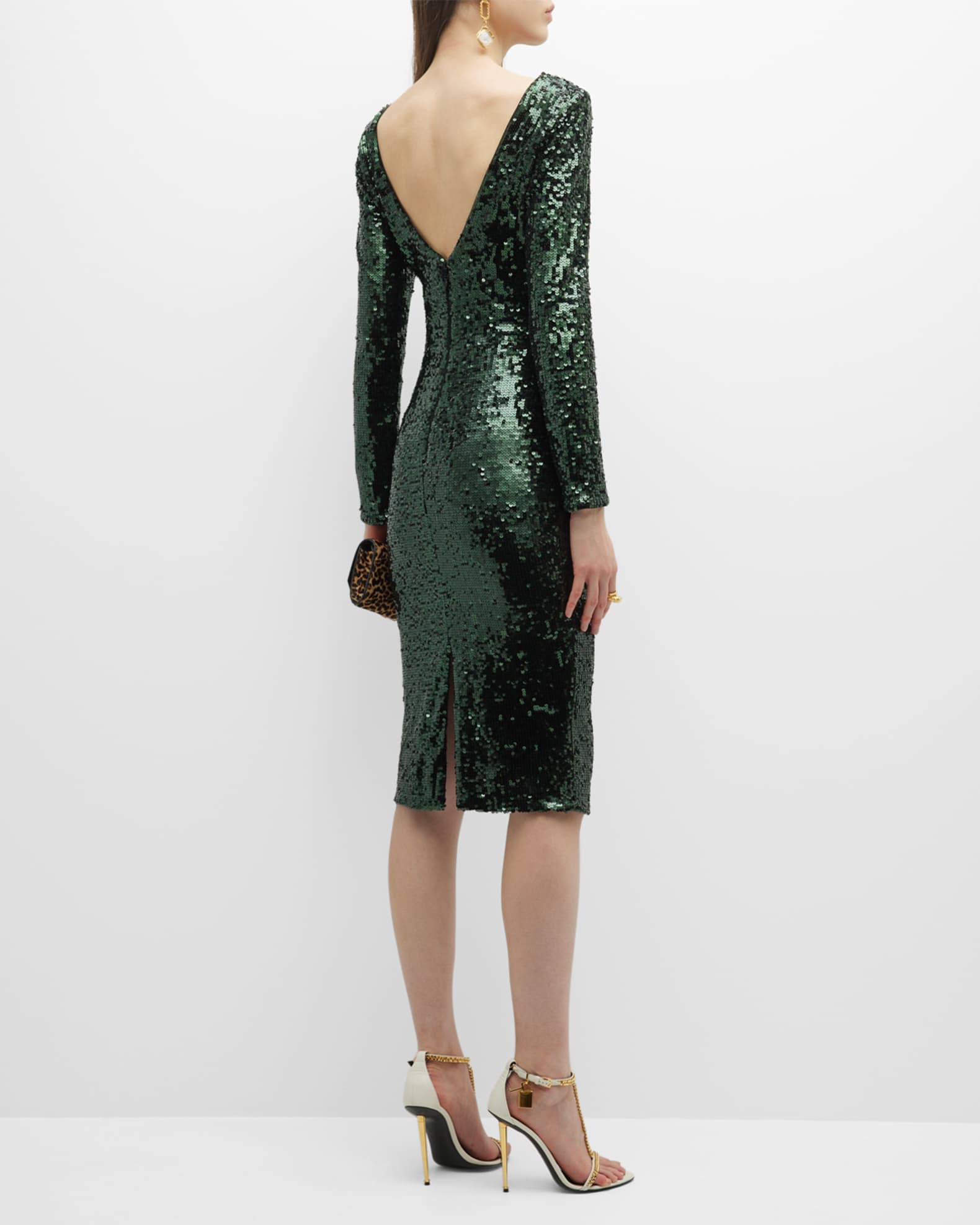Dress the Population Black Label Emery Sequin Long-Sleeve Sheath Dress ...