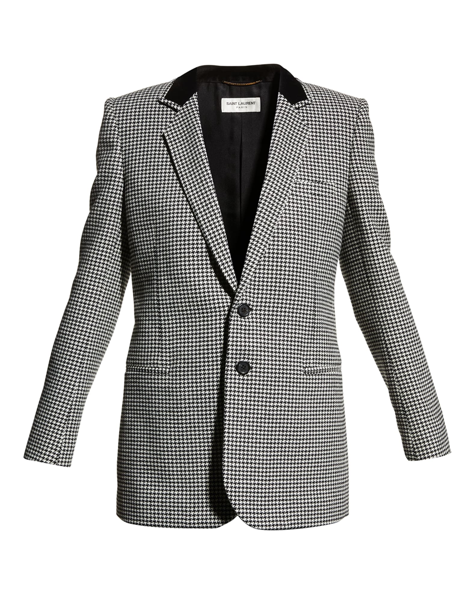 Saint Laurent Houndstooth Pattern Blazer | Neiman Marcus