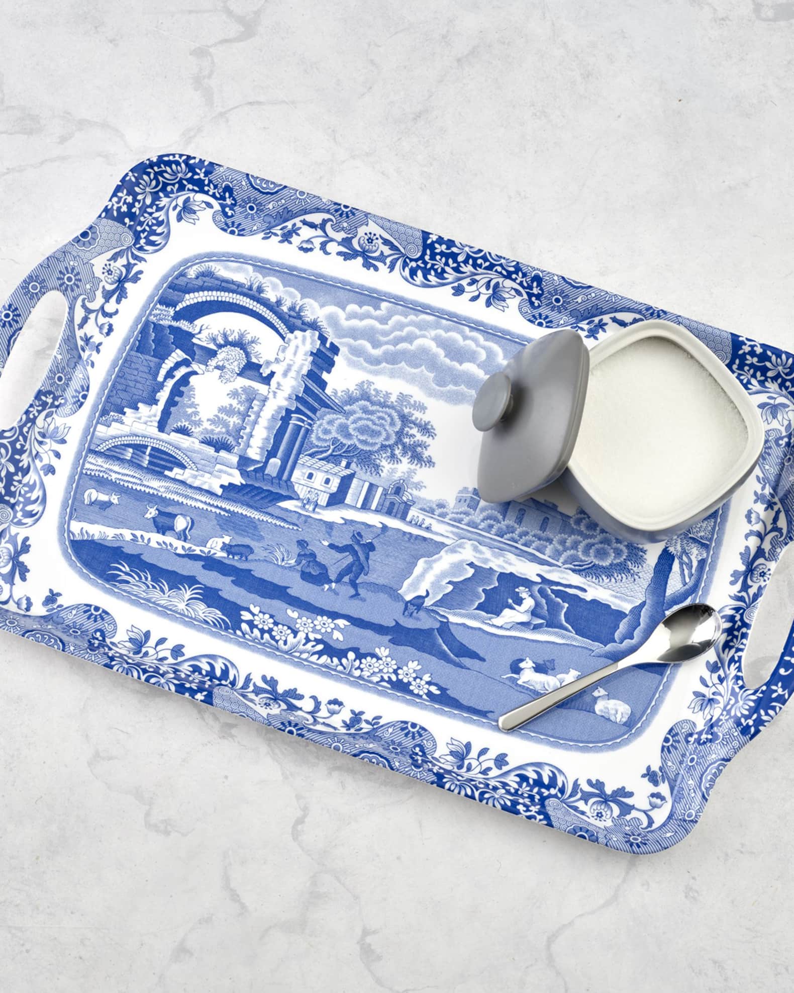 Spode Blue Italian Large Melamine Handled Tray | Neiman Marcus