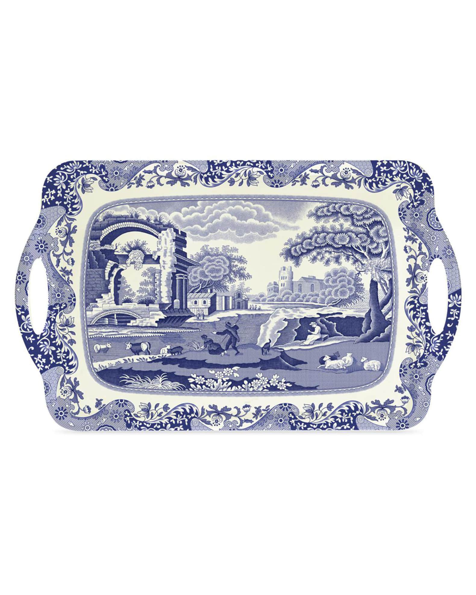 Spode Blue Italian Large Melamine Handled Tray | Neiman Marcus