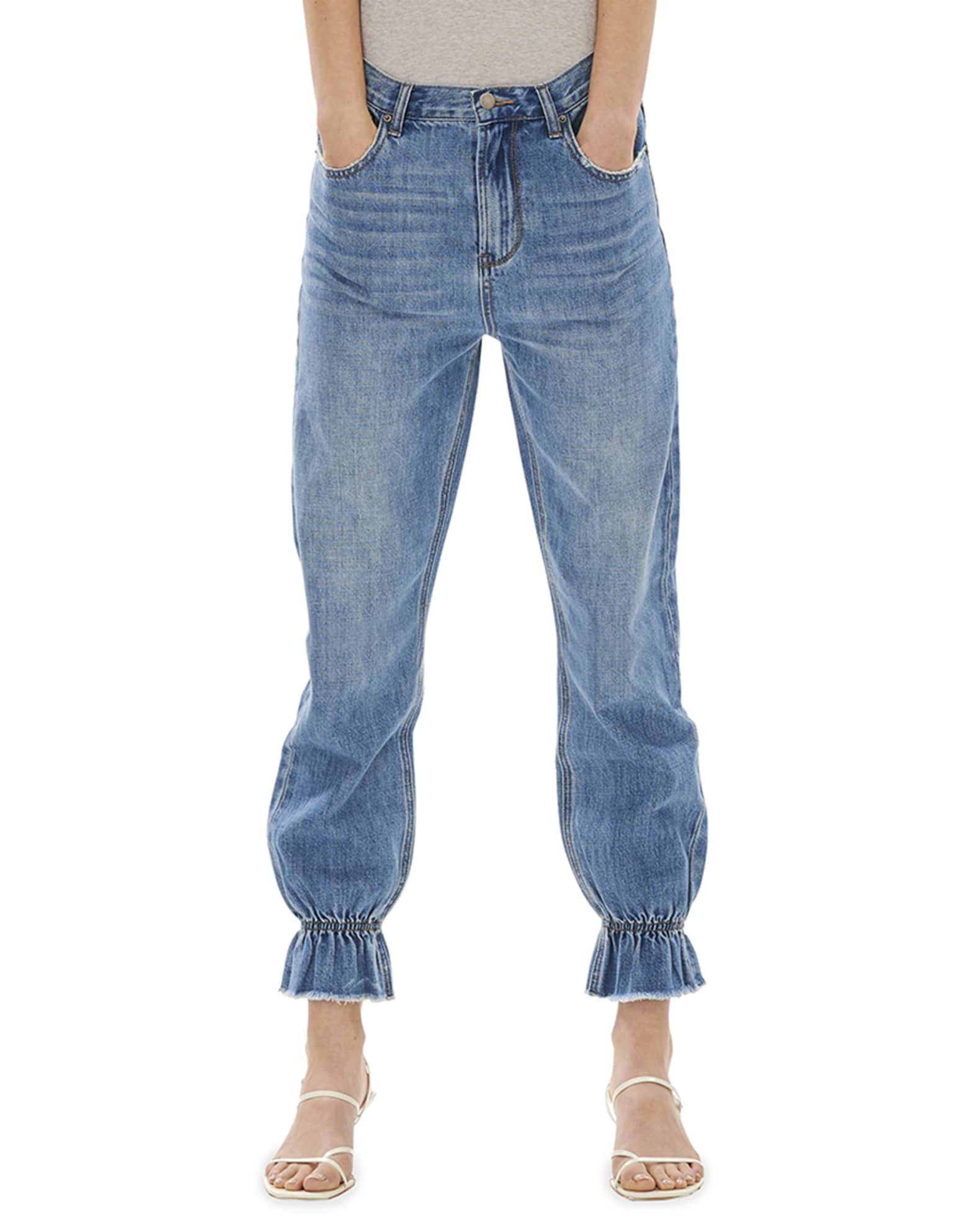Blue Revival Noa Ruffle-Hem Jeans | Neiman Marcus