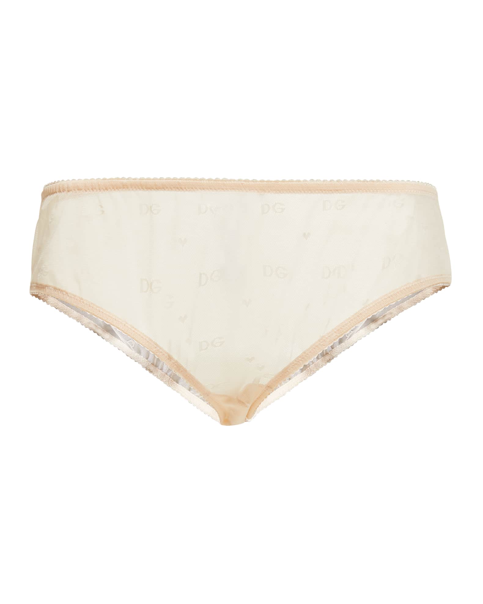 Dolce&Gabbana Tulle Jacquard Logo Briefs | Neiman Marcus