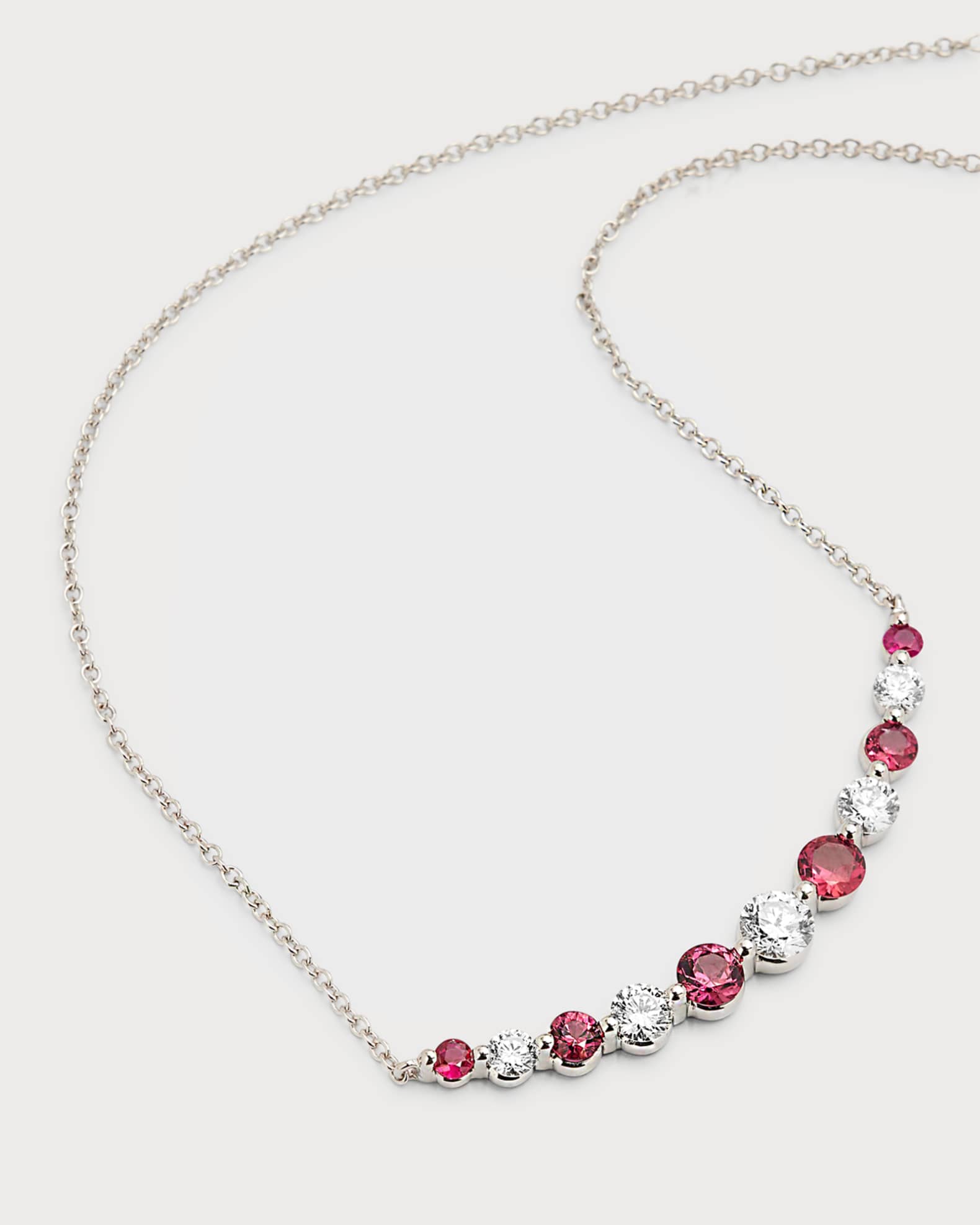 Neiman Marcus Diamonds 18K White Gold Round Ruby and Round Diamond GH ...