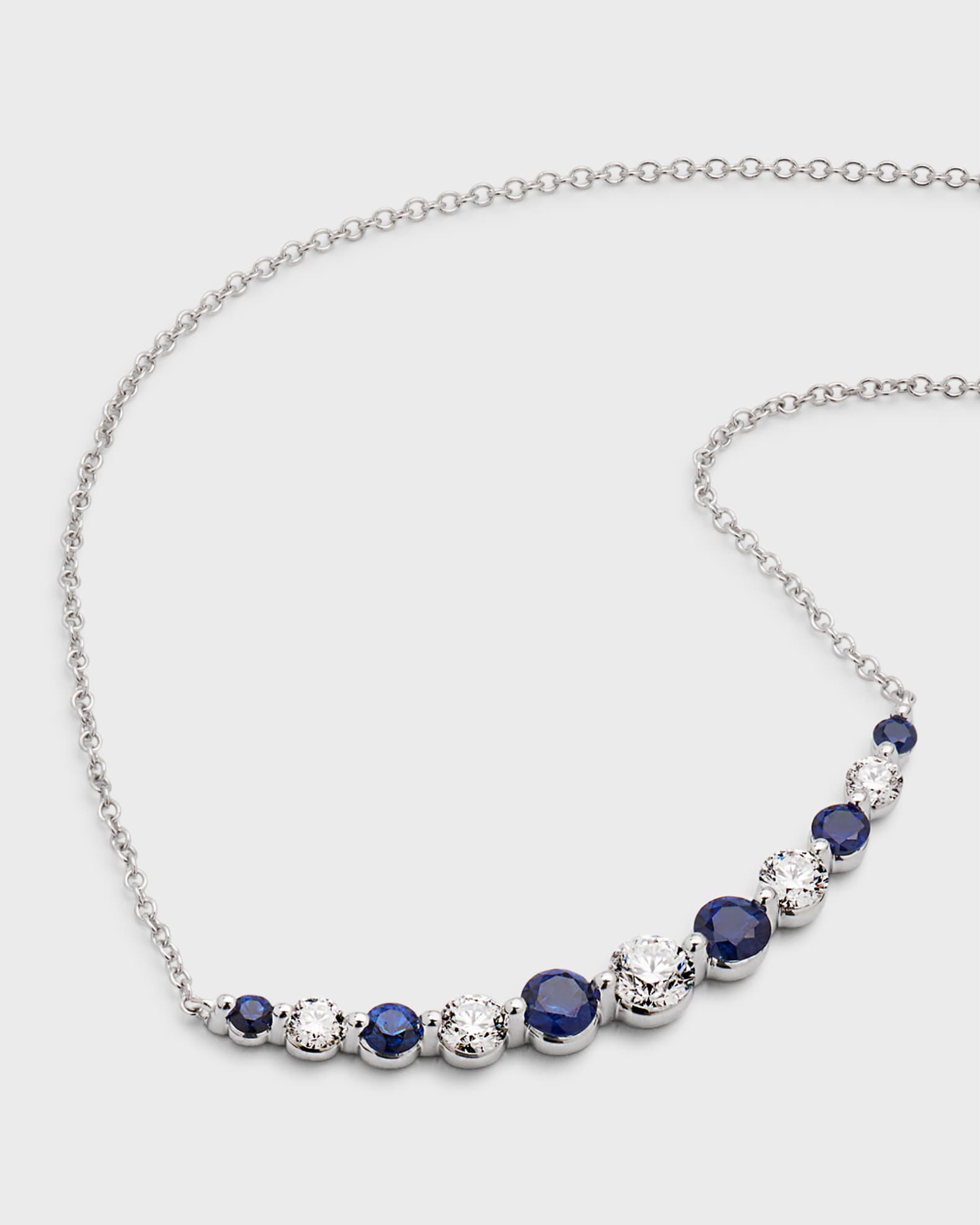 Neiman Marcus Diamonds 18K White Gold Round Sapphire & Round Diamond GH ...