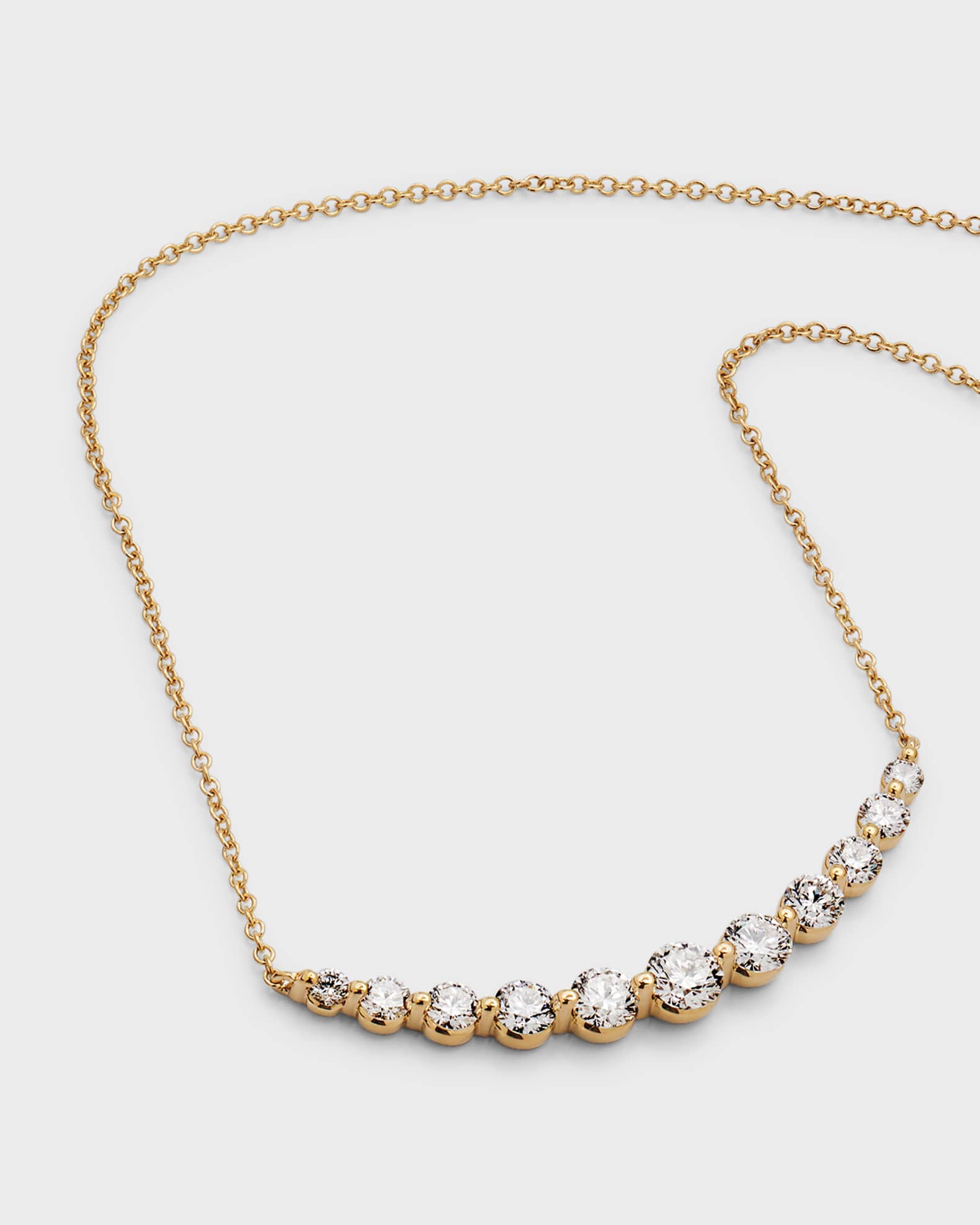 Neiman Marcus Diamonds 18k Yellow Gold 11 Round Diamond Smiley Bar ...