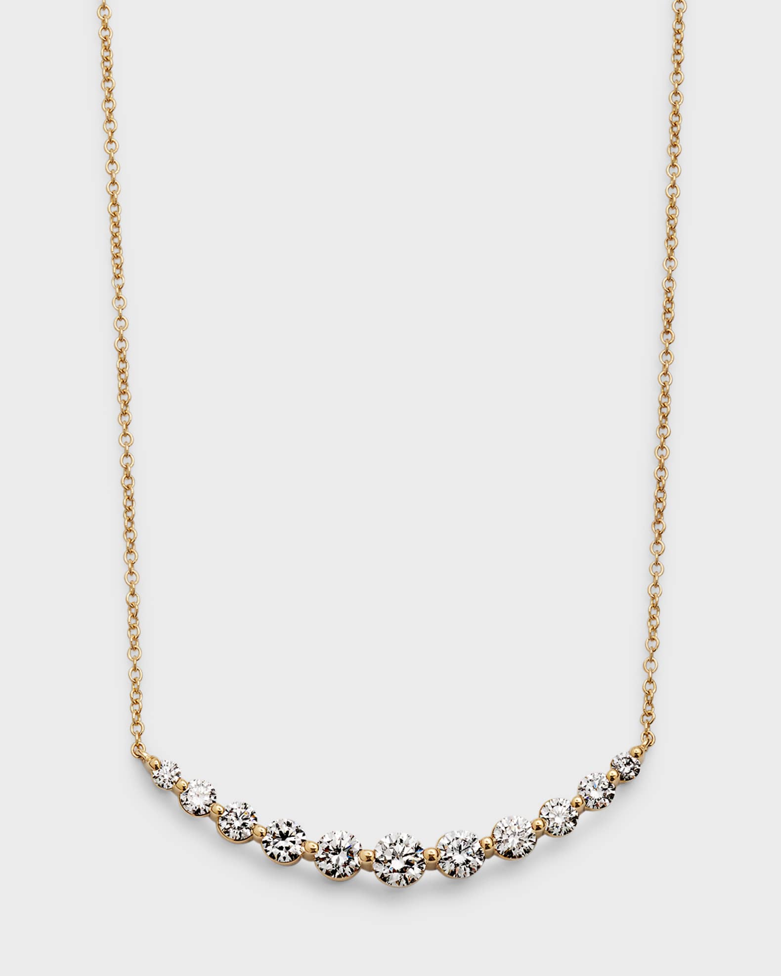 Neiman Marcus Diamonds 18k Yellow Gold 11 Round Diamond Smiley Bar ...