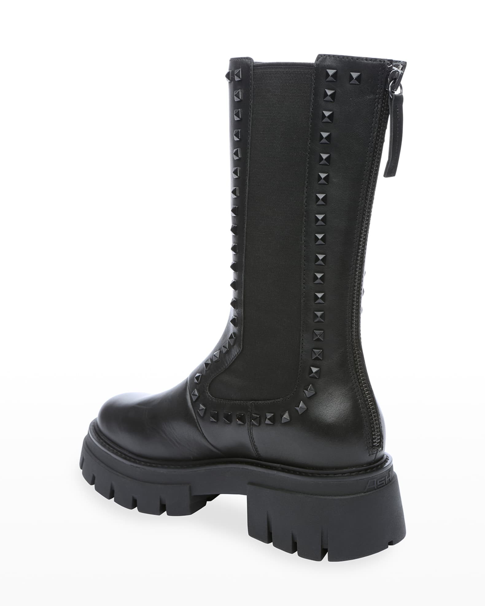 Ash Lennox Leather Stud Tall Chelsea Boots | Neiman Marcus