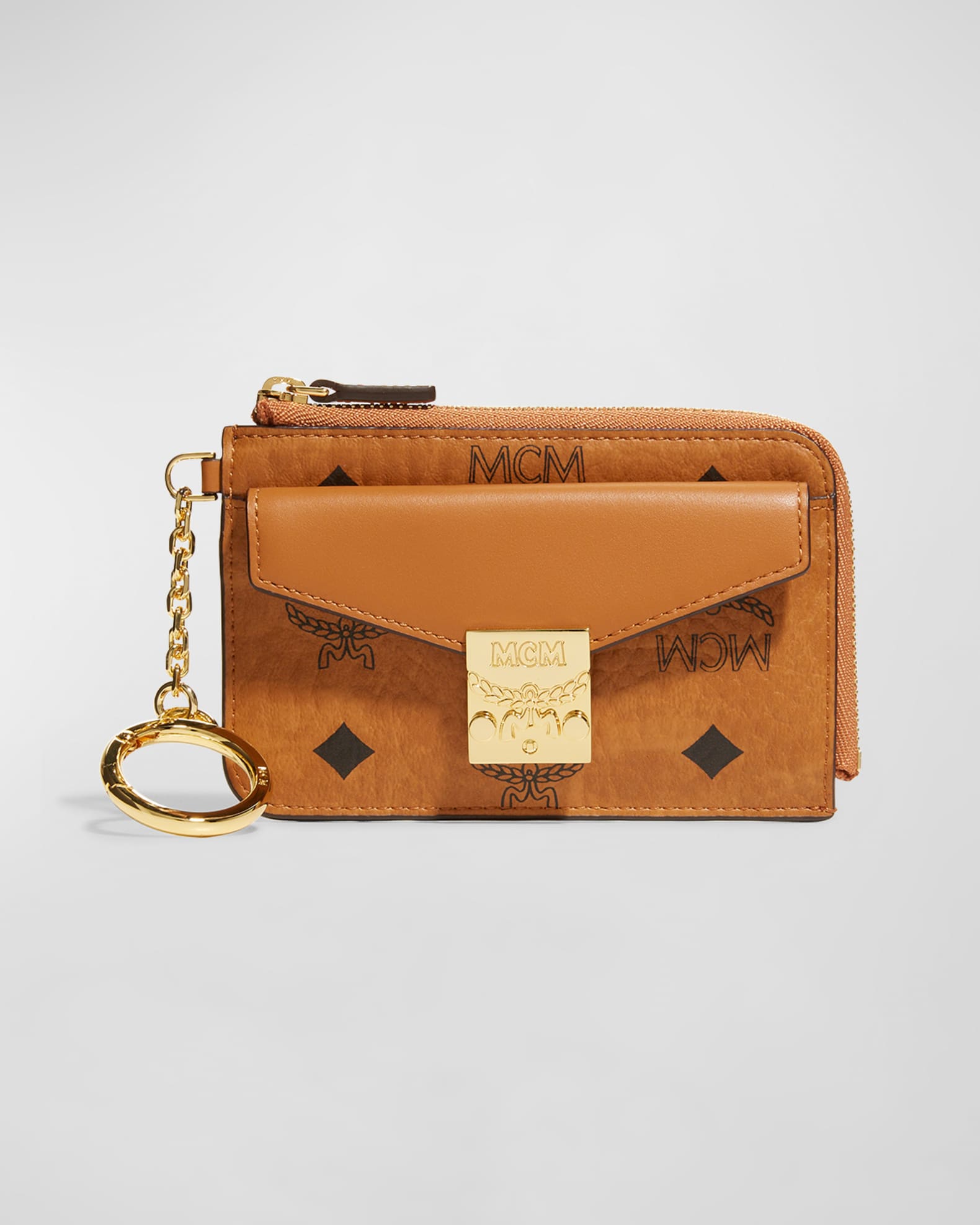 MCM Patricia Mini Visetos Card Case Key Pouch | Neiman Marcus