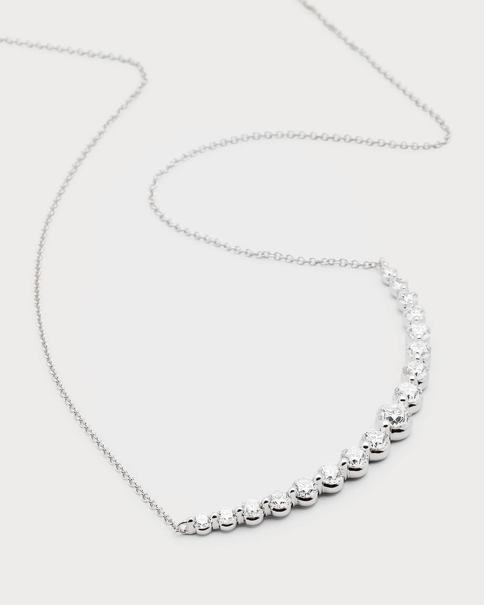 Neiman Marcus Diamonds 18k White Gold 17 Round Diamond Smiley Bar ...