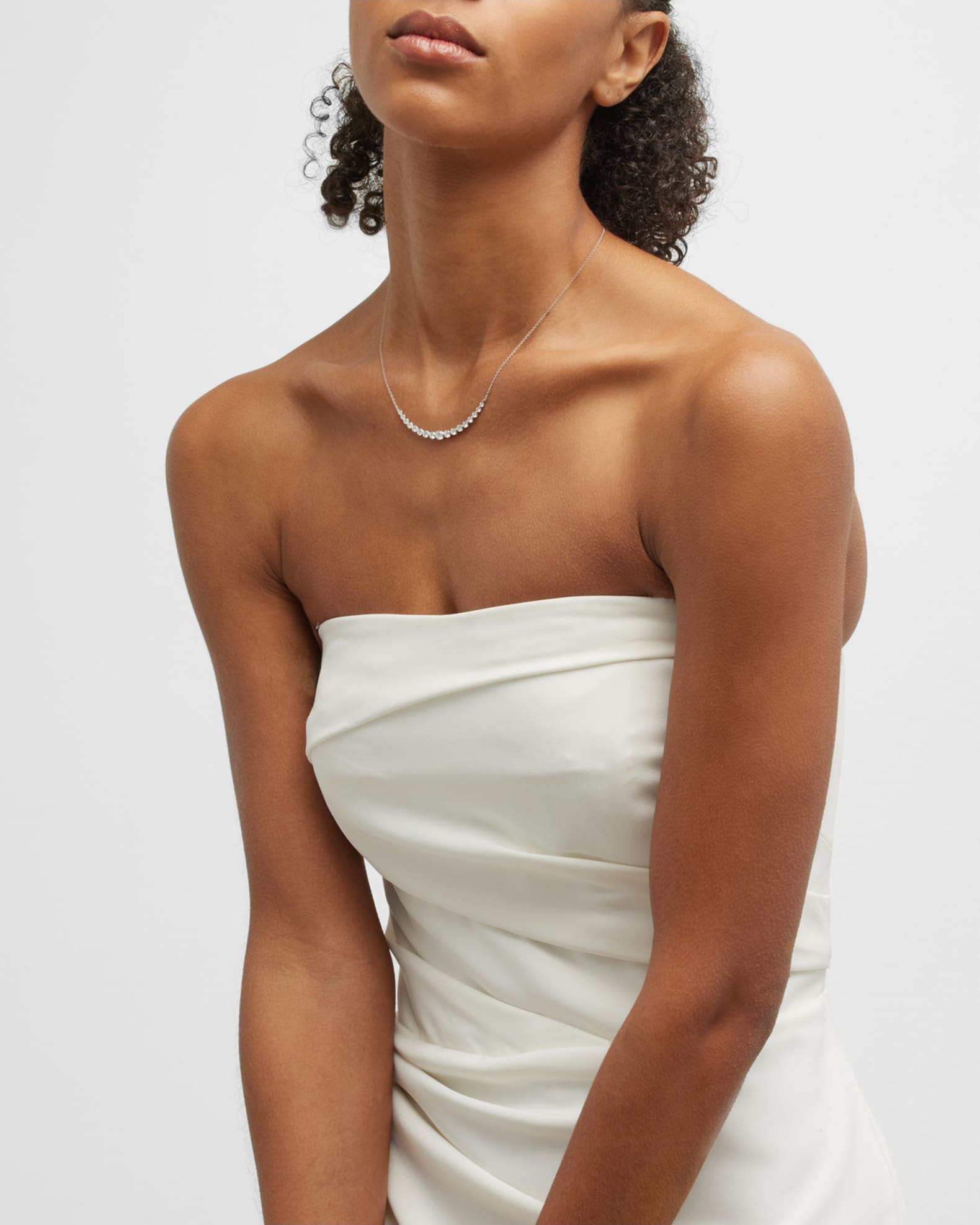 Neiman Marcus Diamonds 18k White Gold 17 Round Diamond Smiley Bar ...