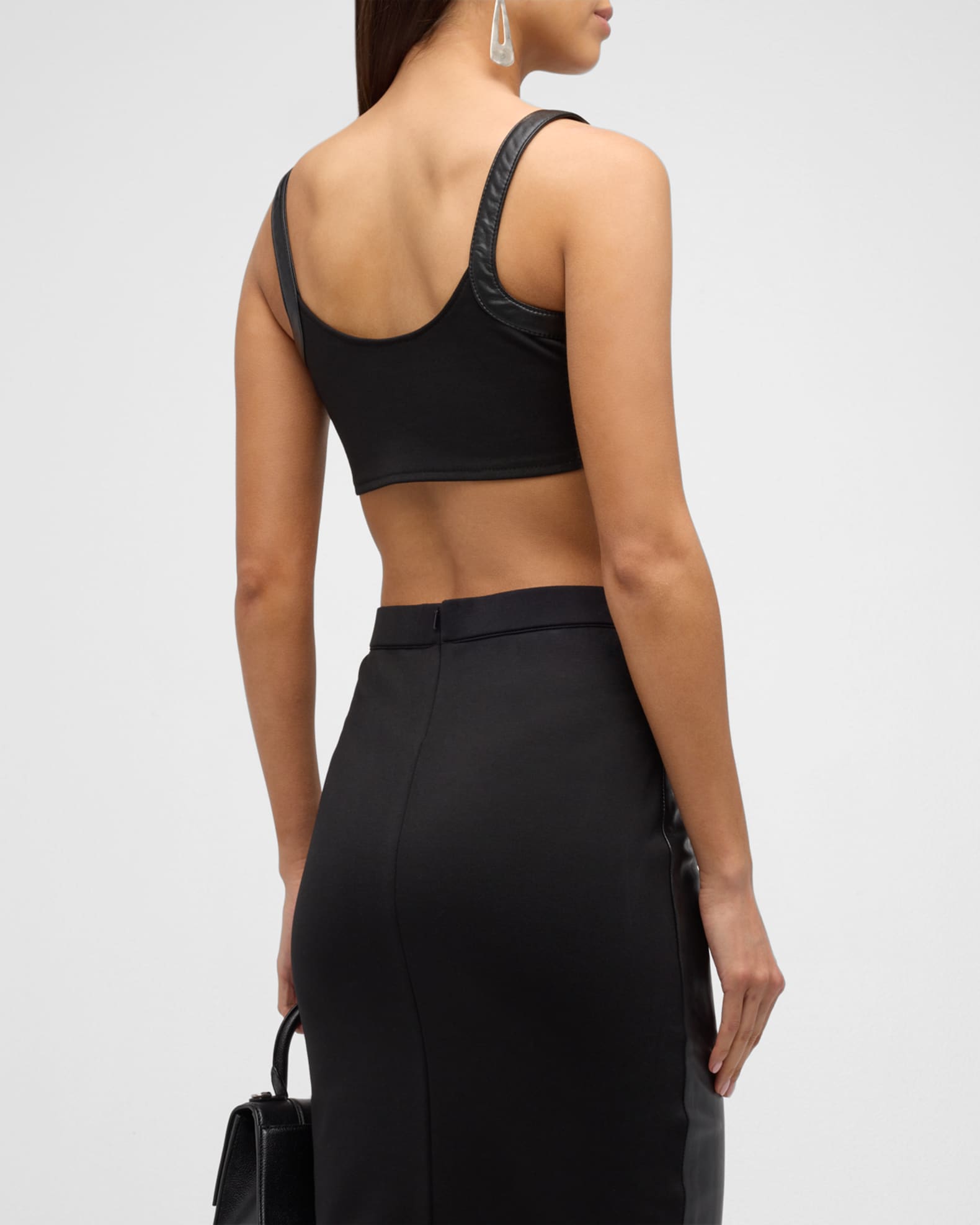 AS by DF Mercury Recycled Leather Bralette | Neiman Marcus