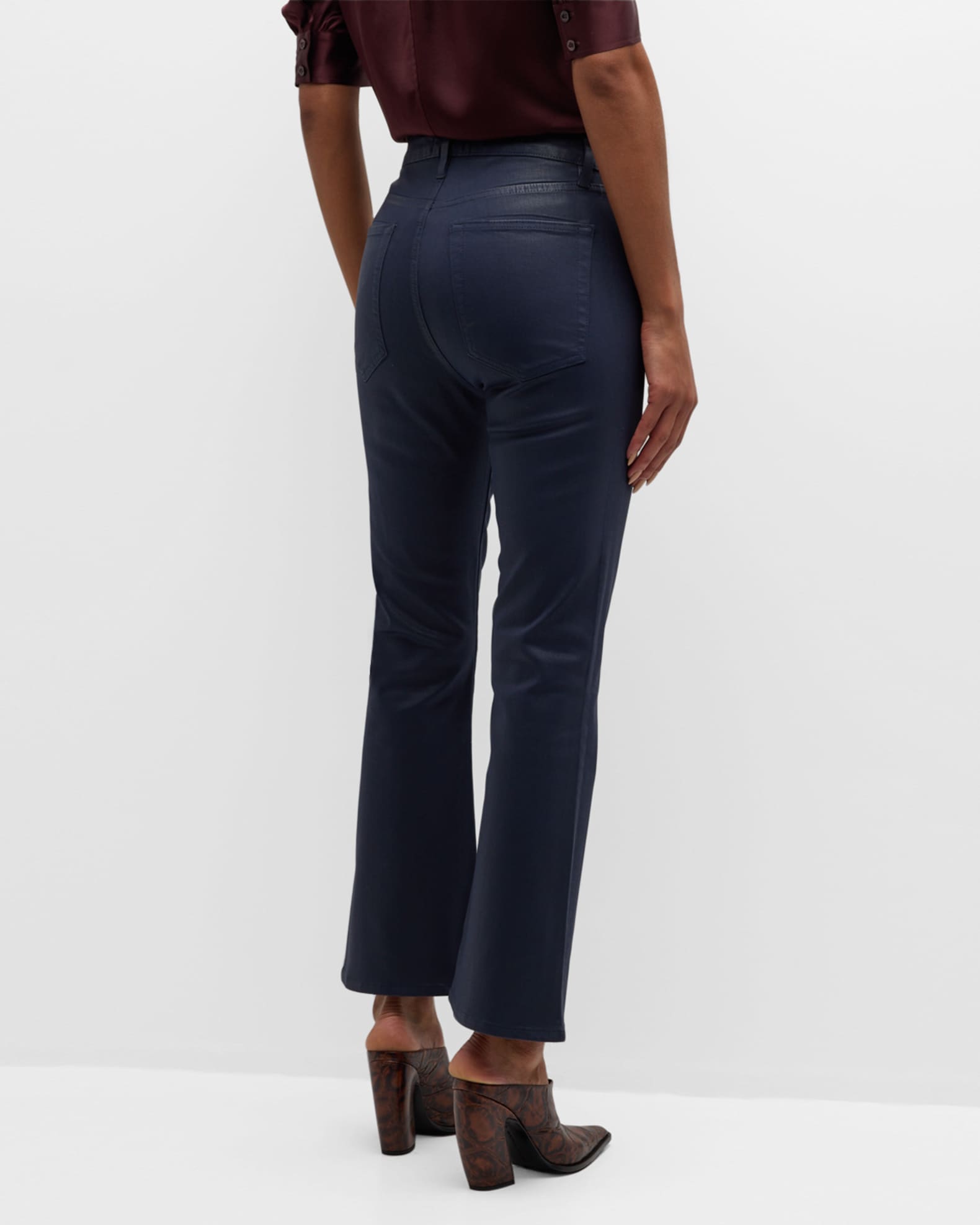 FRAME Le Crop Mini Boot Coated Jeans | Neiman Marcus