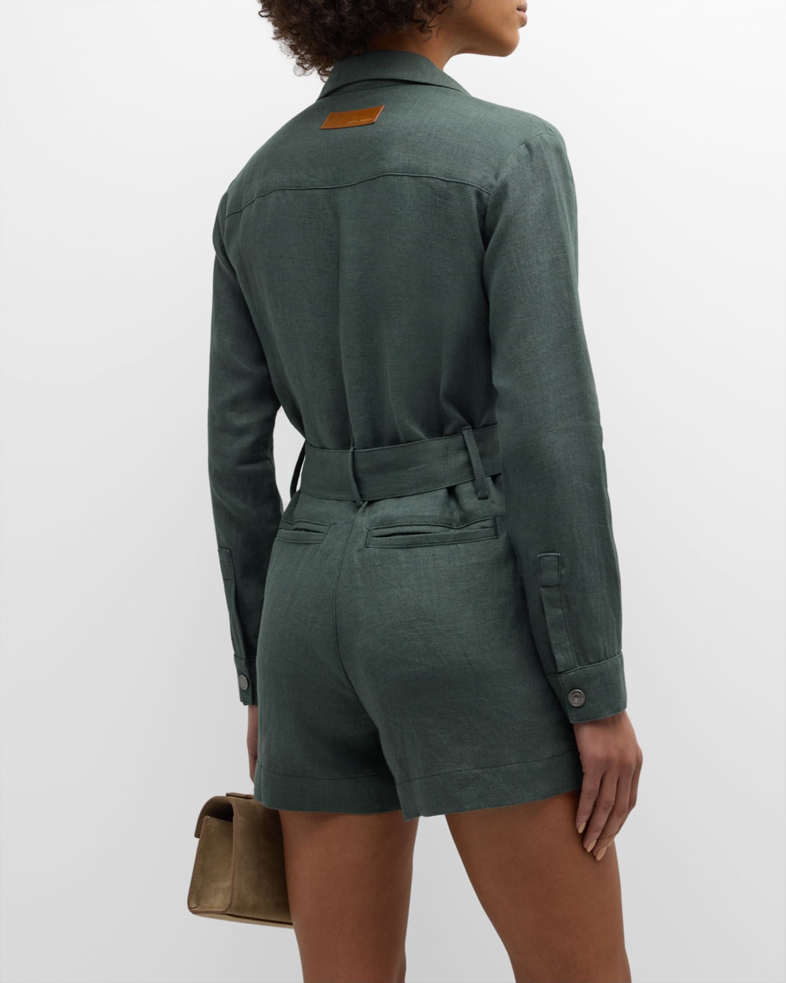 Rivet Utility Trendsetter Belted Romper | Neiman Marcus