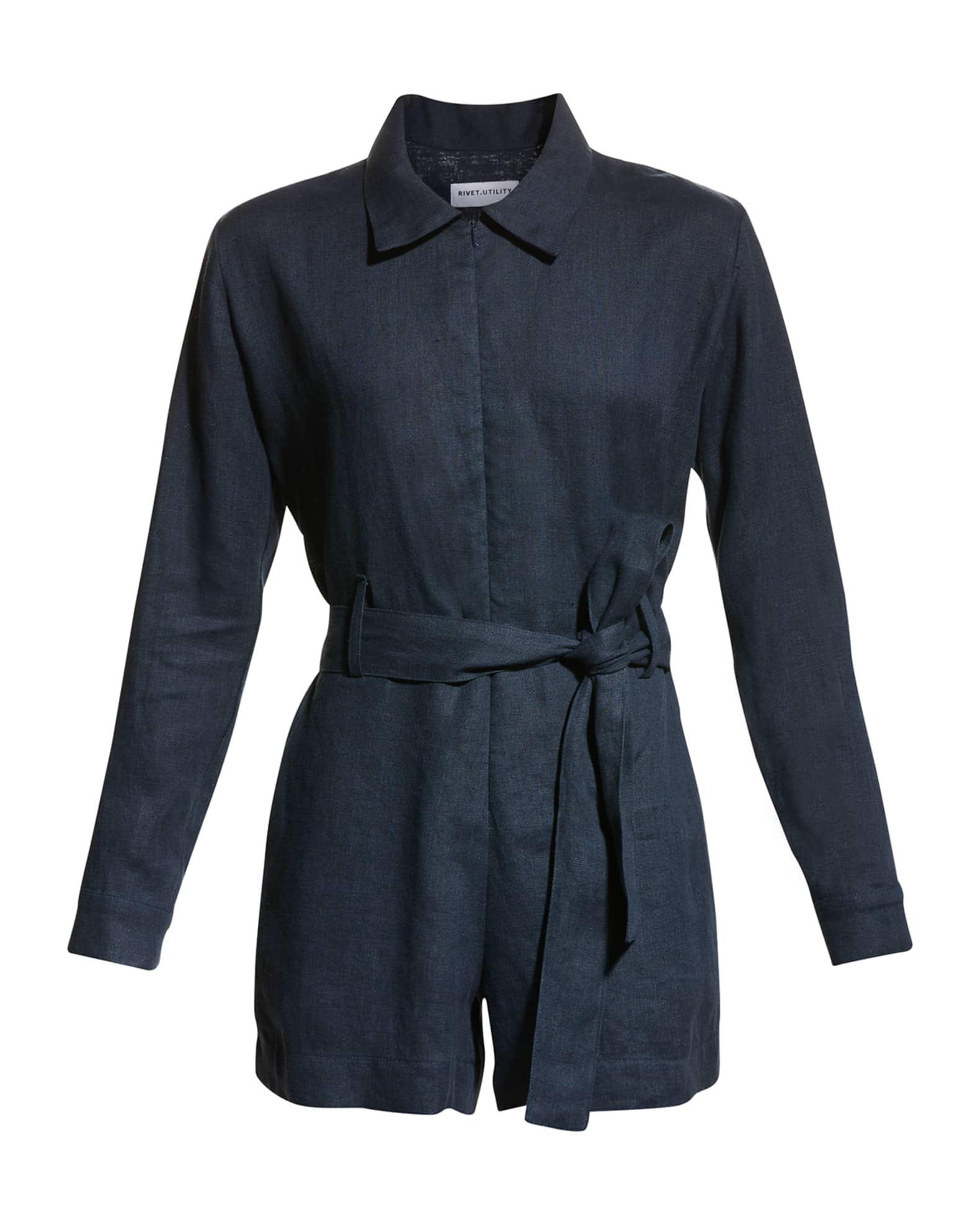 Rivet Utility Trendsetter Belted Romper | Neiman Marcus