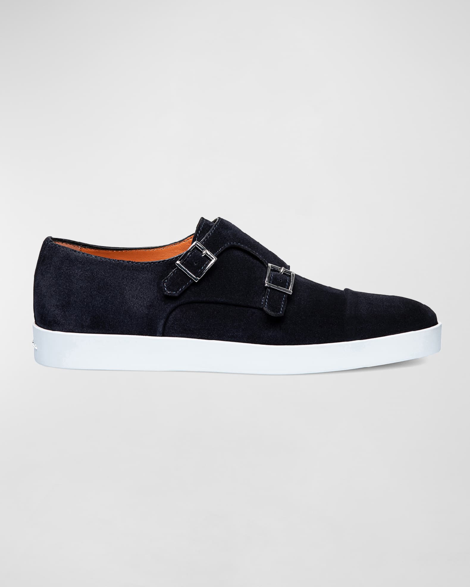 Santoni Men's Double-Monk Strap Suede Sneakers | Neiman Marcus