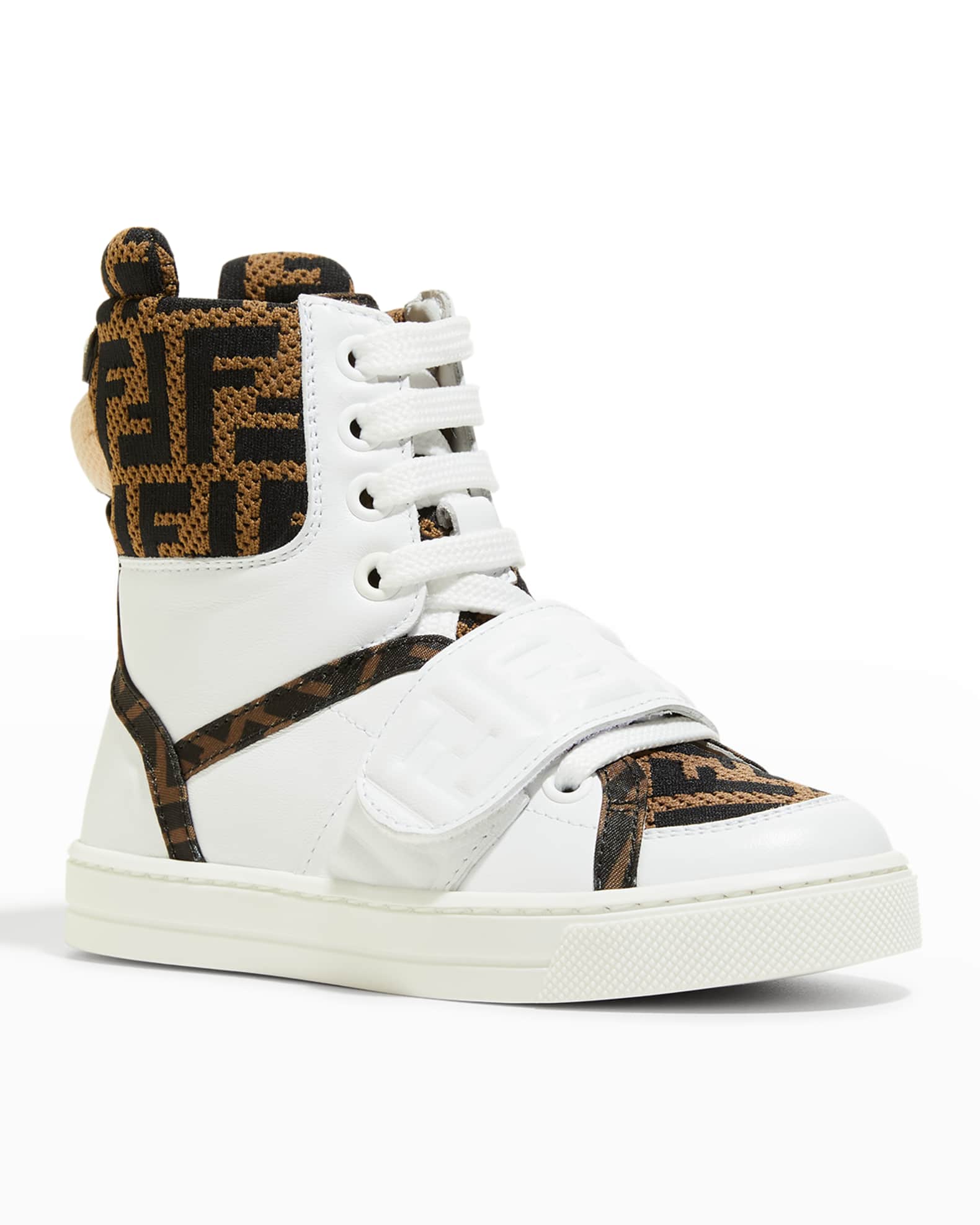 Fendi Kid's FF Logo High-Top Sneakers with 3D Bear Head, Toddler/Kids ...