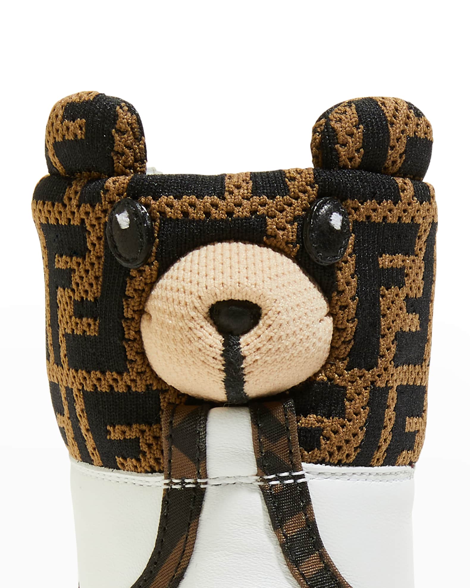 Fendi Kid's FF Logo High-Top Sneakers with 3D Bear Head, Toddler/Kids ...