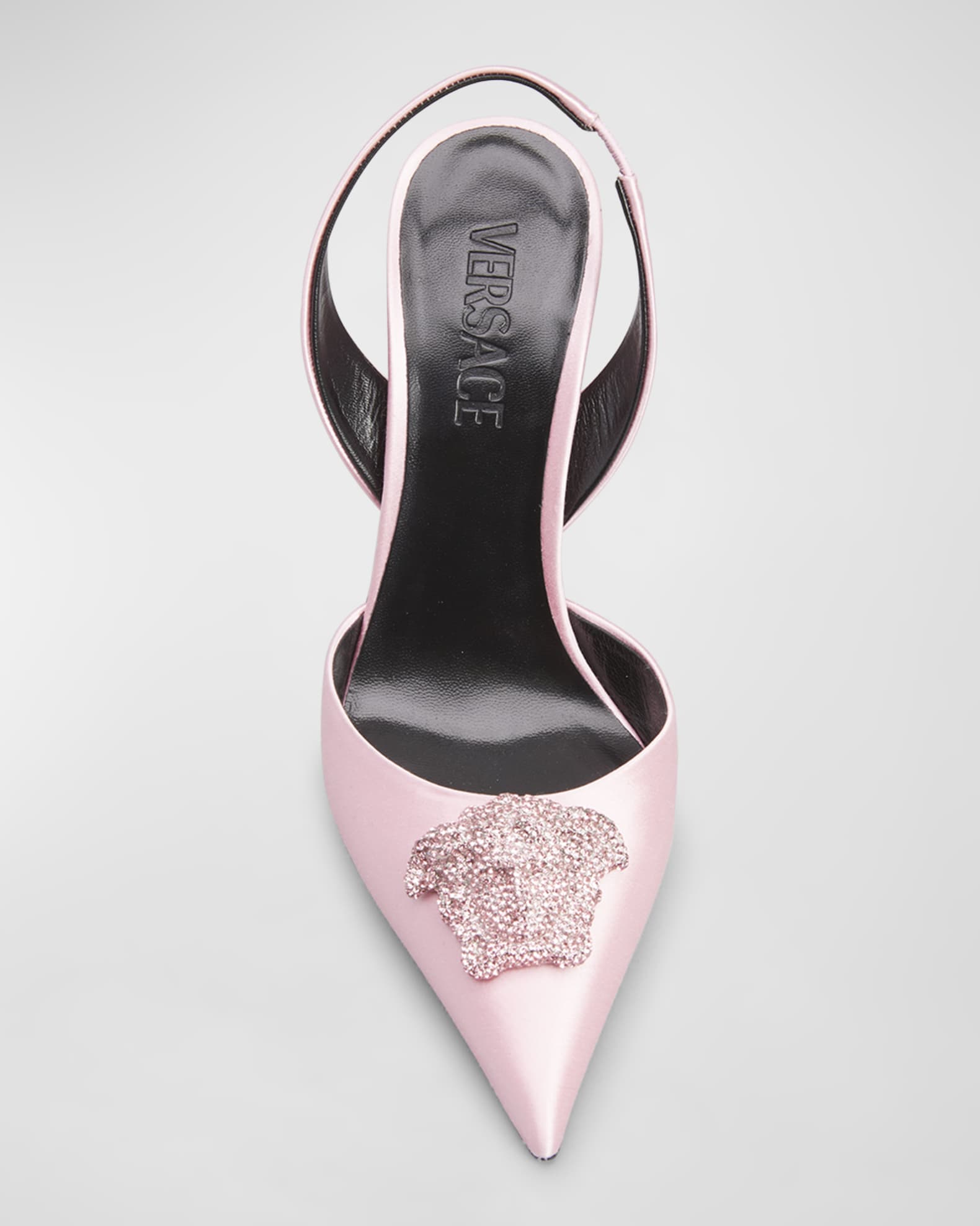 Versace La Medusa Satin Slingback Pumps | Neiman Marcus