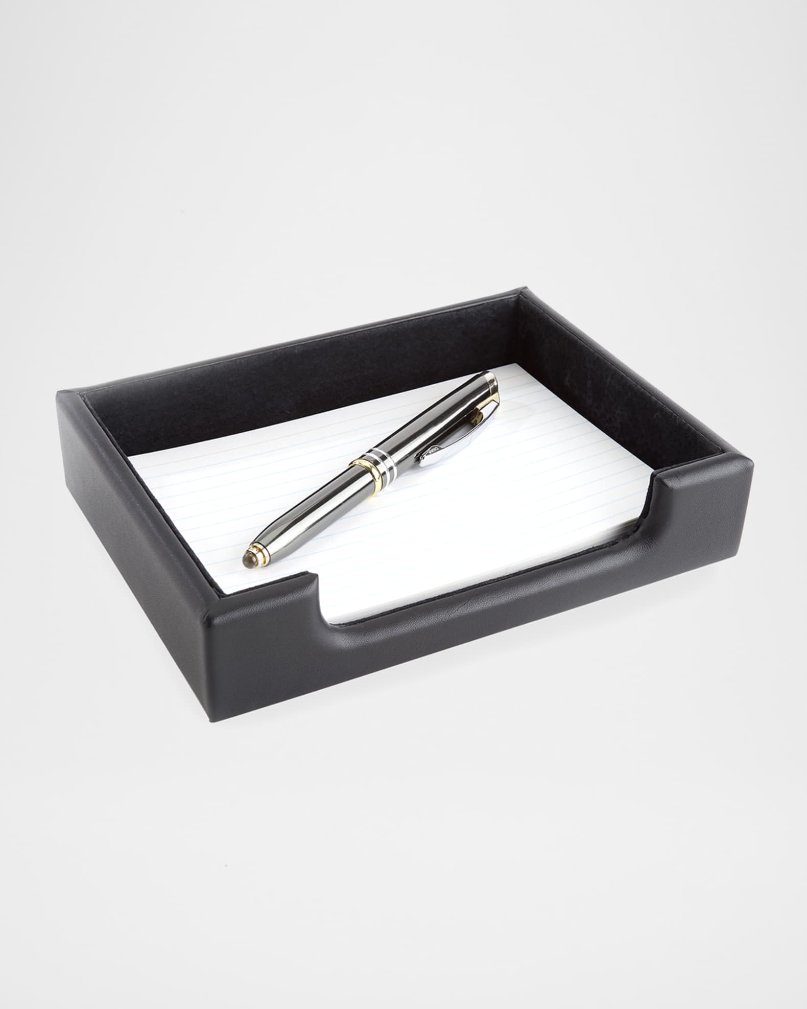 ROYCE New York Personalized Leather Note Desk Tray | Neiman Marcus