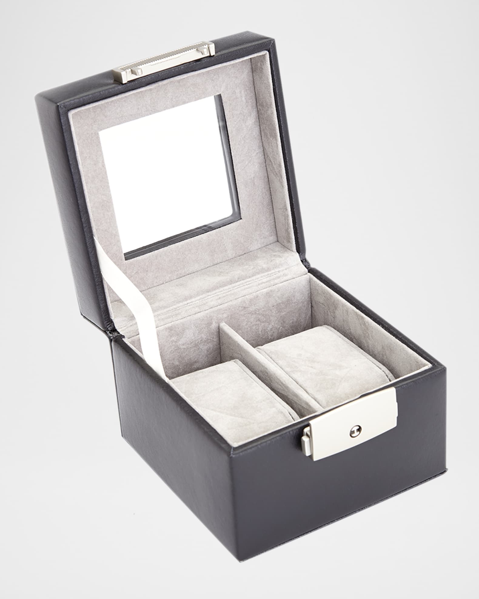 ROYCE New York Personalized Leather 2-Watch Display Case | Neiman Marcus