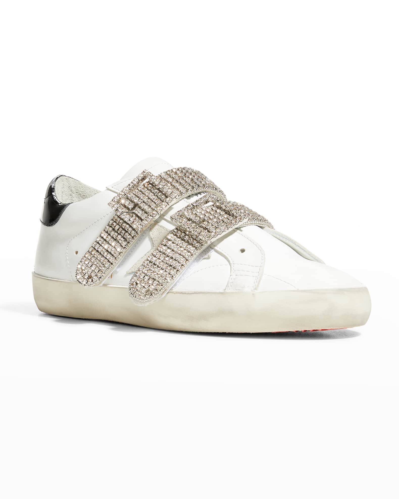 Golden Goose Old School Crystal Buckle Sneakers | Neiman Marcus