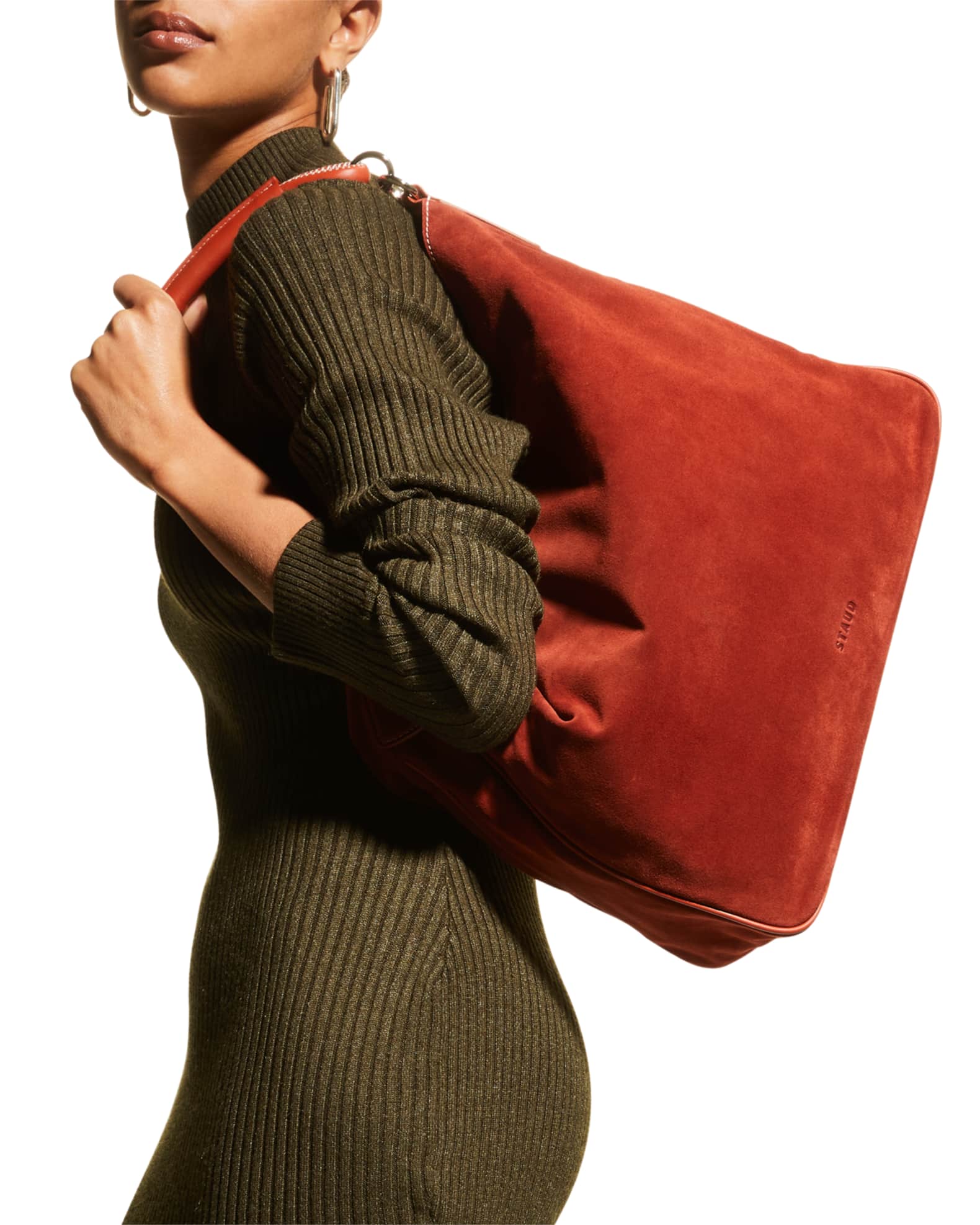 Staud Perry Suede Hobo Tote Bag | Neiman Marcus