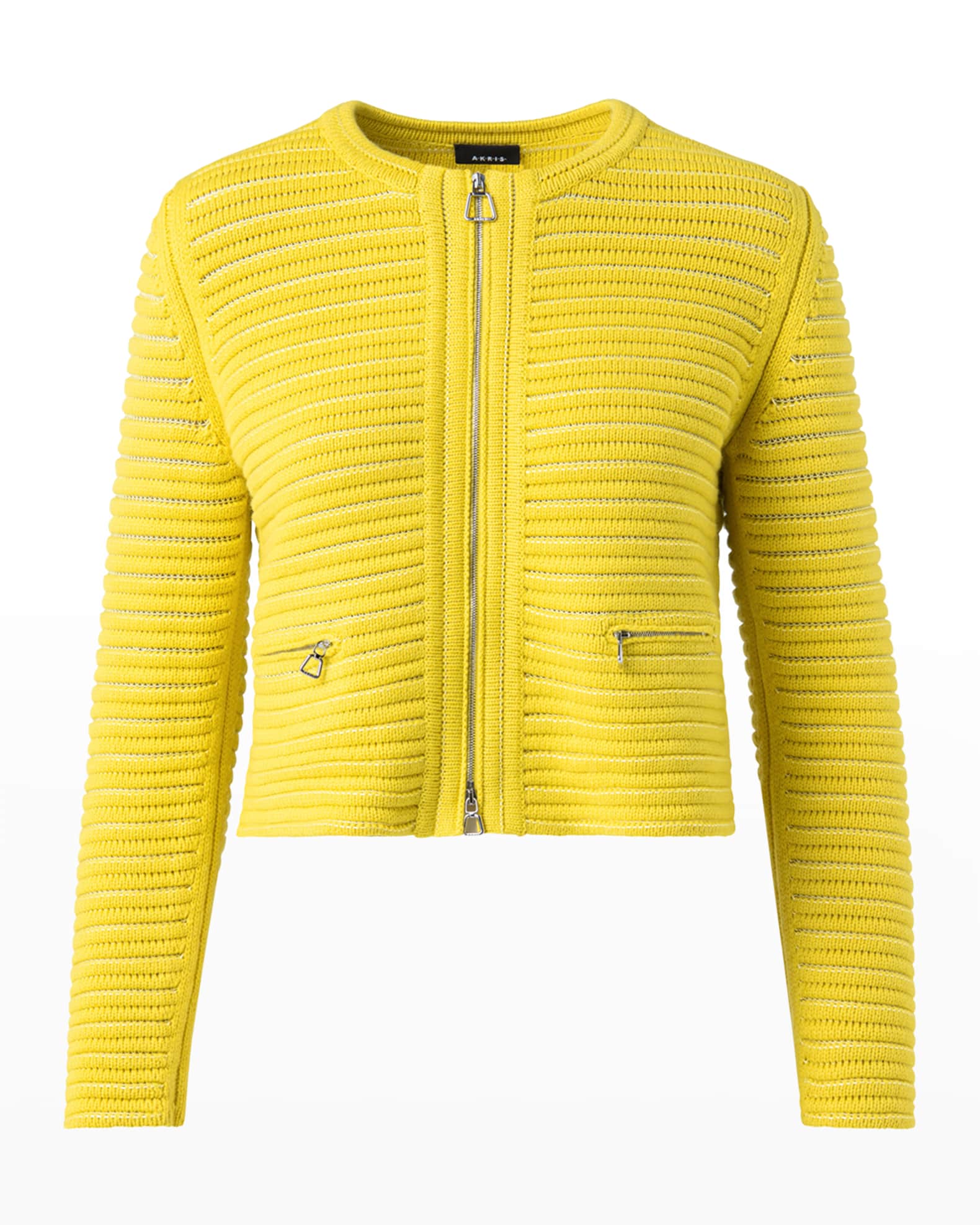 Akris Horizontal Ribbed Crop Jacket | Neiman Marcus