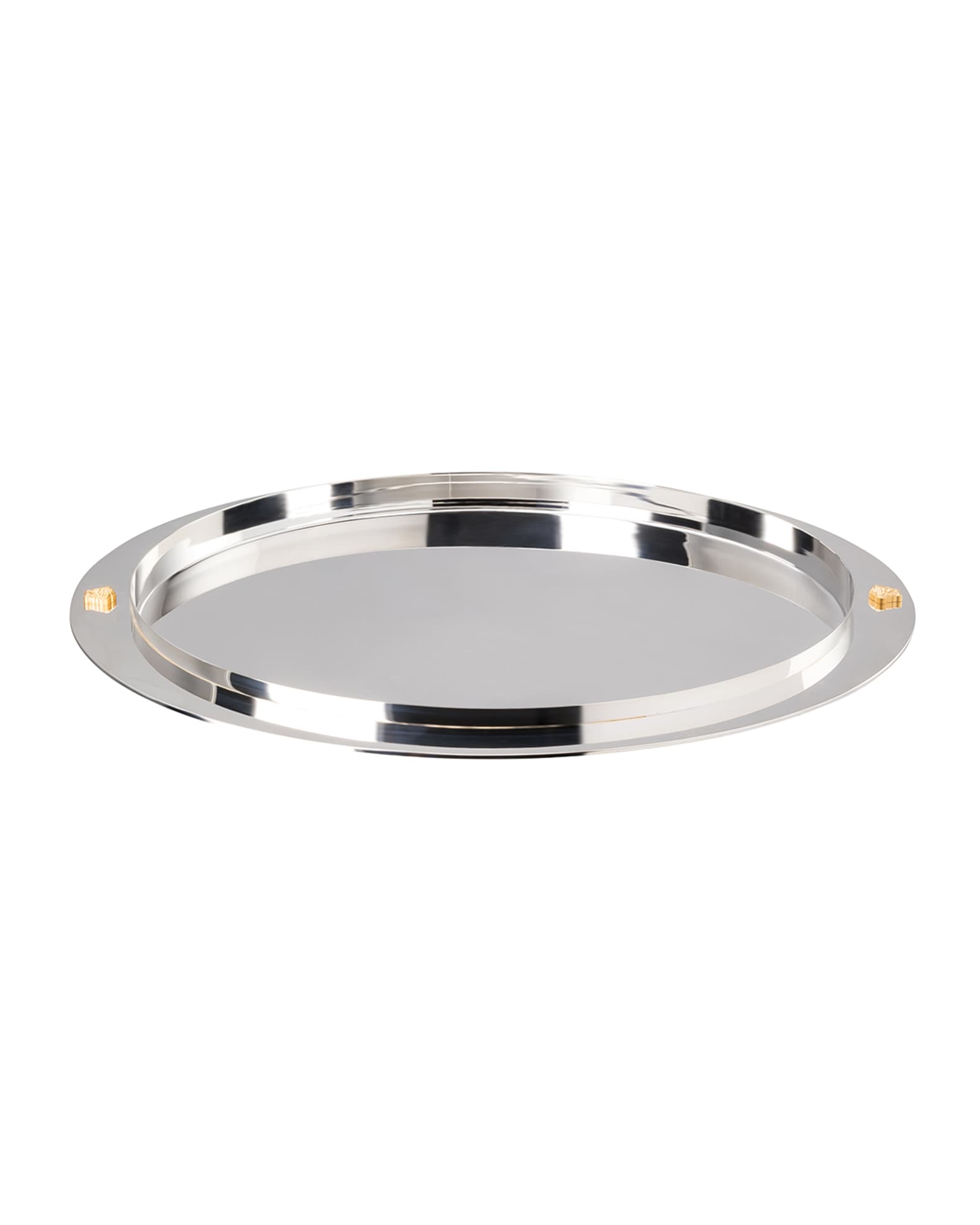 Versace Round Stainless Steel Bar Serving Tray | Neiman Marcus
