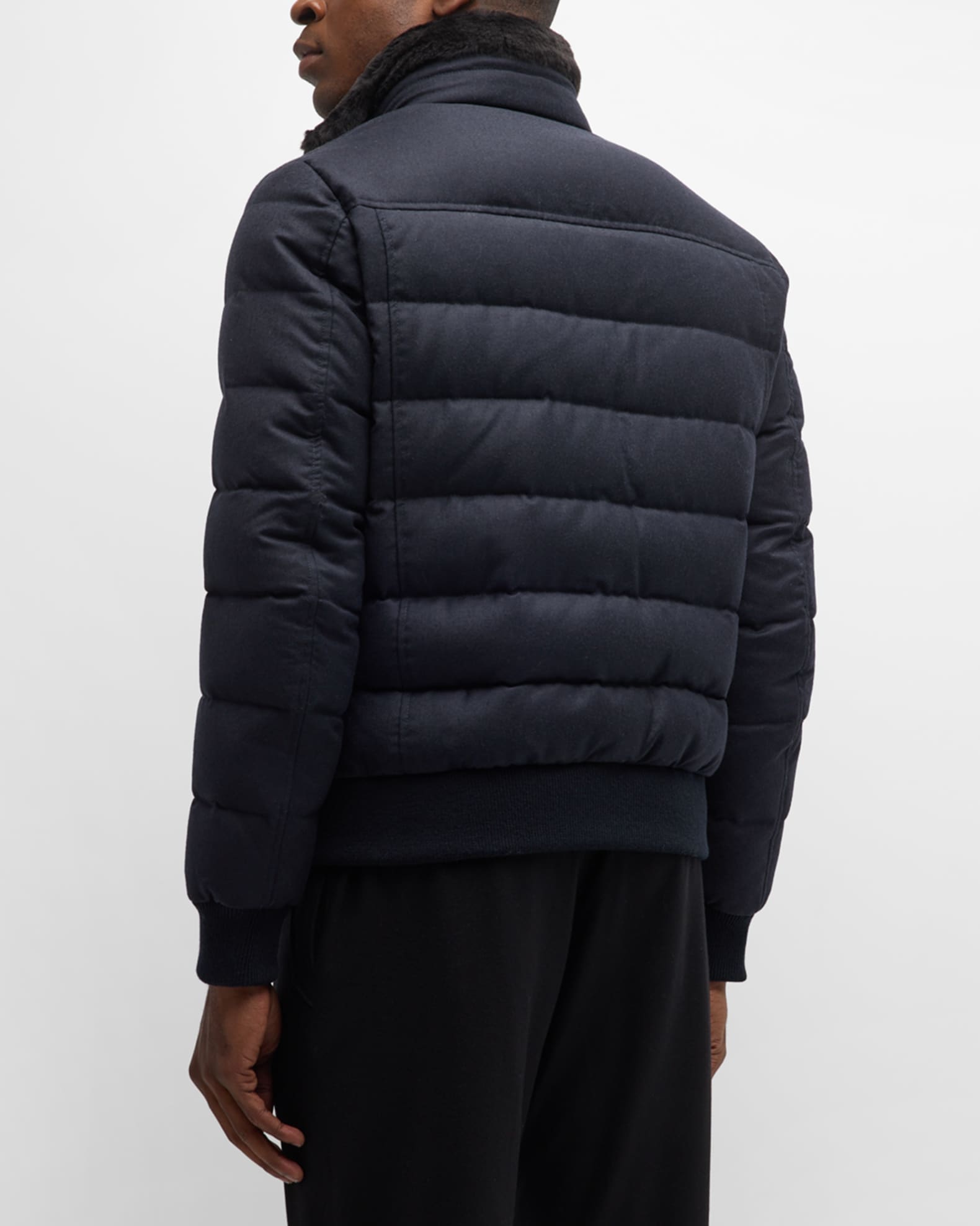 MooRER Men's Wool-Cashmere Jacket with Suede Front | Neiman Marcus