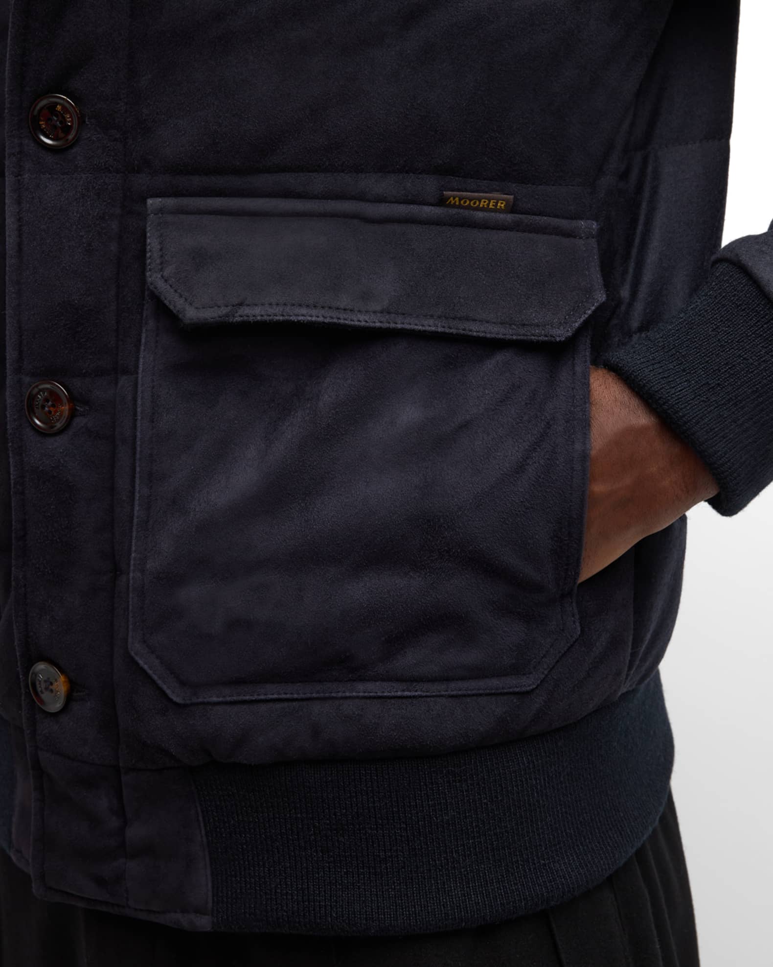 MooRER Men's Wool-Cashmere Jacket with Suede Front | Neiman Marcus