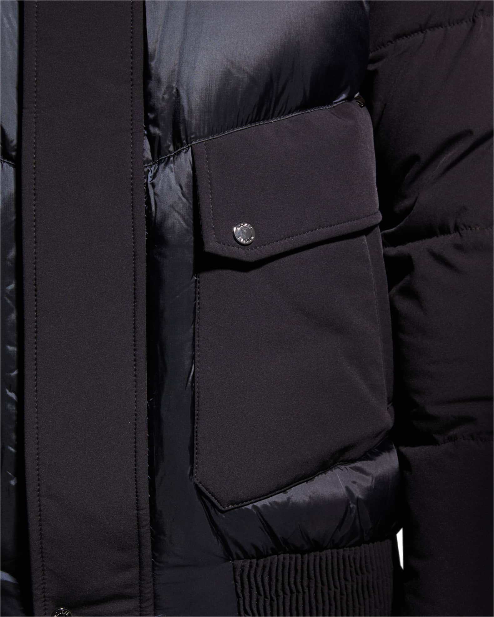 MooRER Men's Mixed Nylon Bomber Jacket | Neiman Marcus