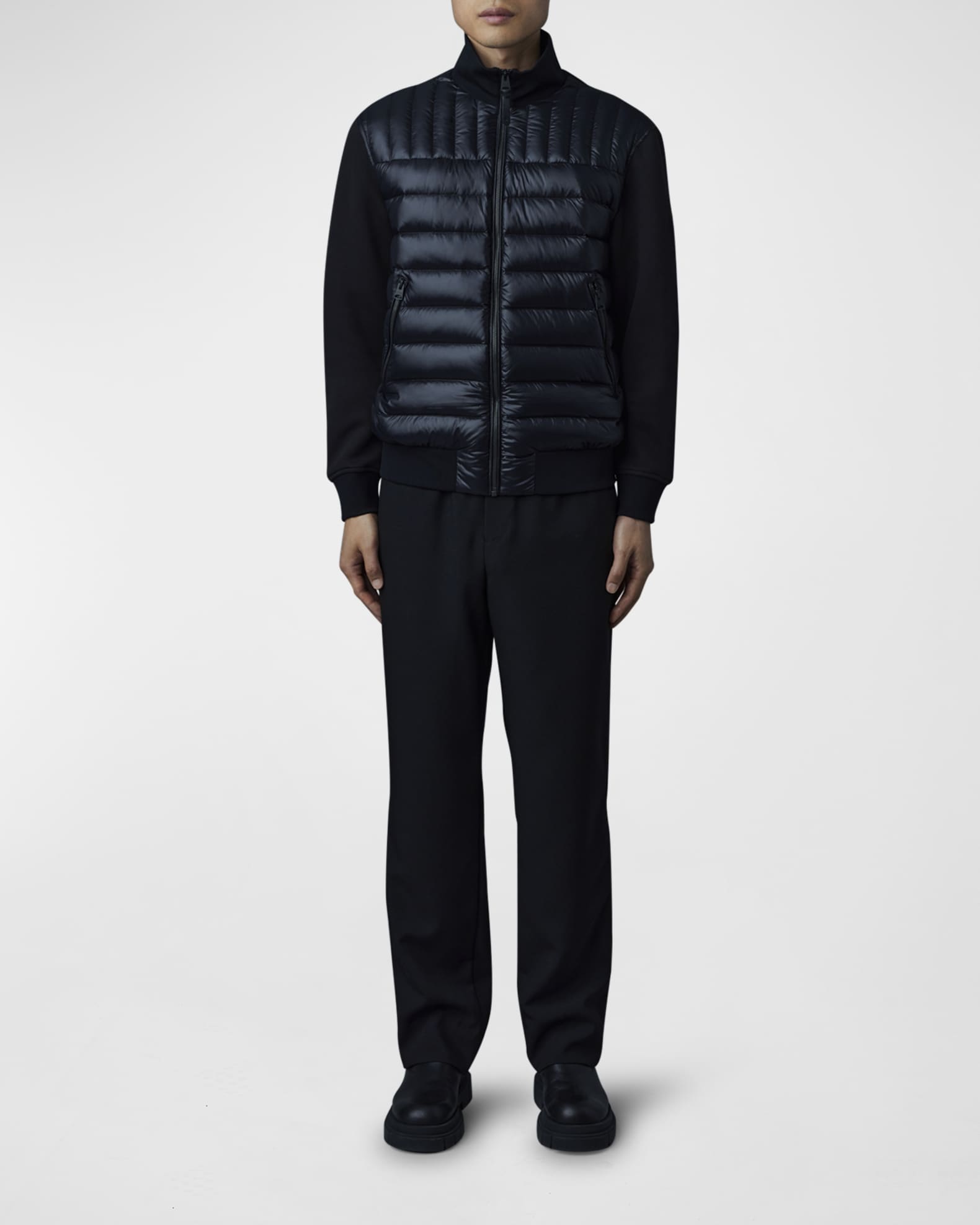 Mackage Men's Collin Knit/Quilted Down Combo Jacket | Neiman Marcus