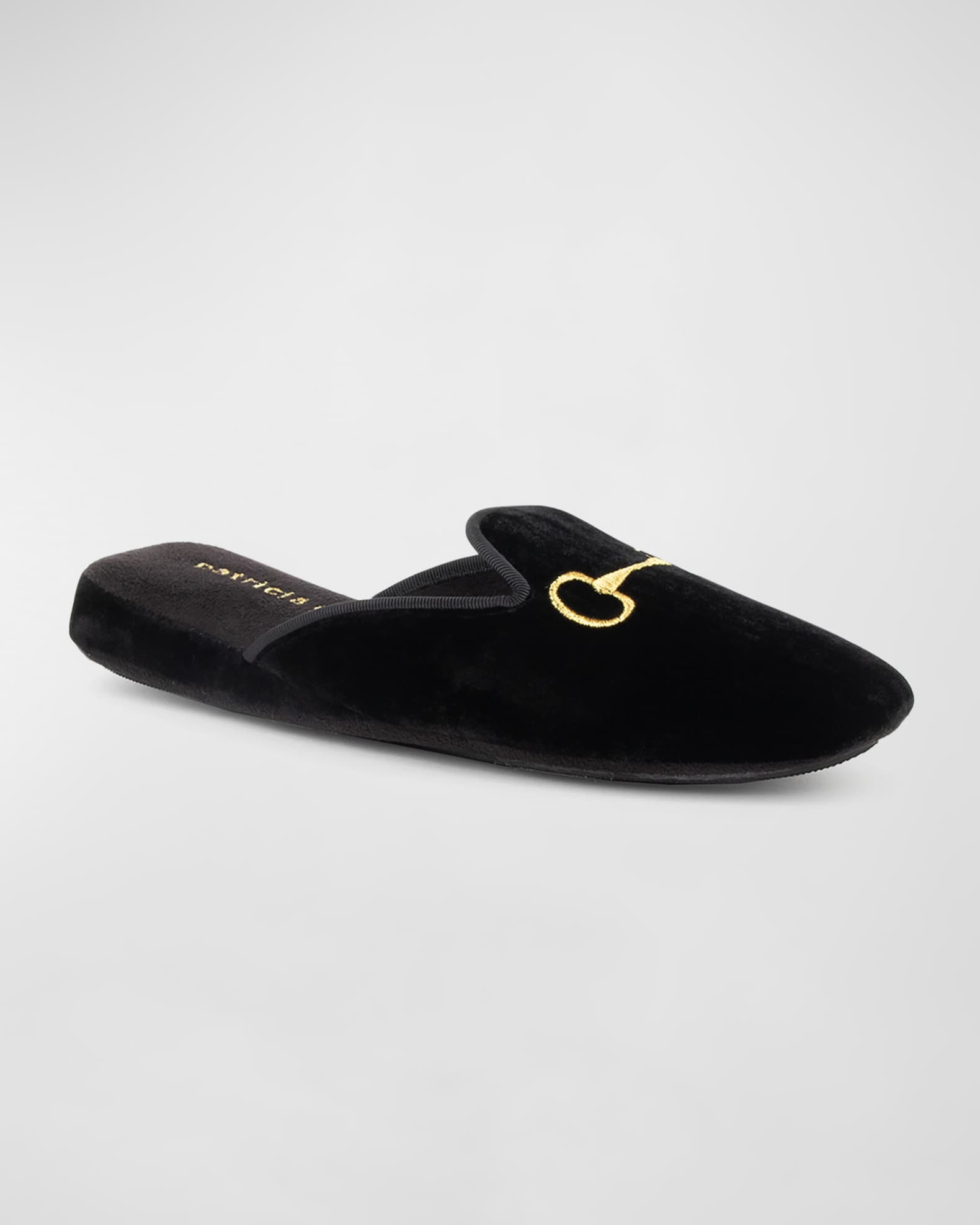 Patricia Green Milano Embroidered Velvet Slippers | Neiman Marcus