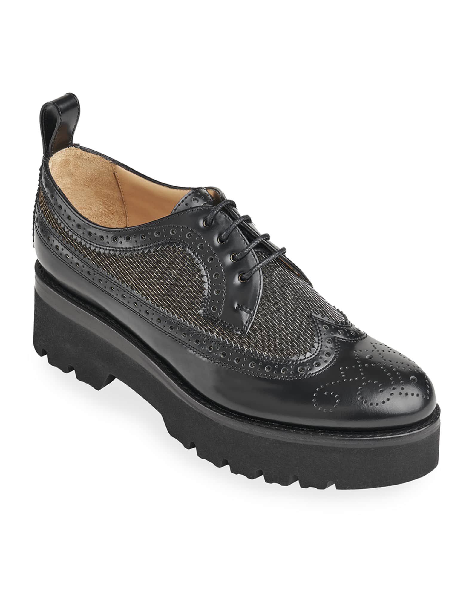 The Office of Angela Scott Miss Lucy Wing-Tip Platform Oxfords | Neiman ...