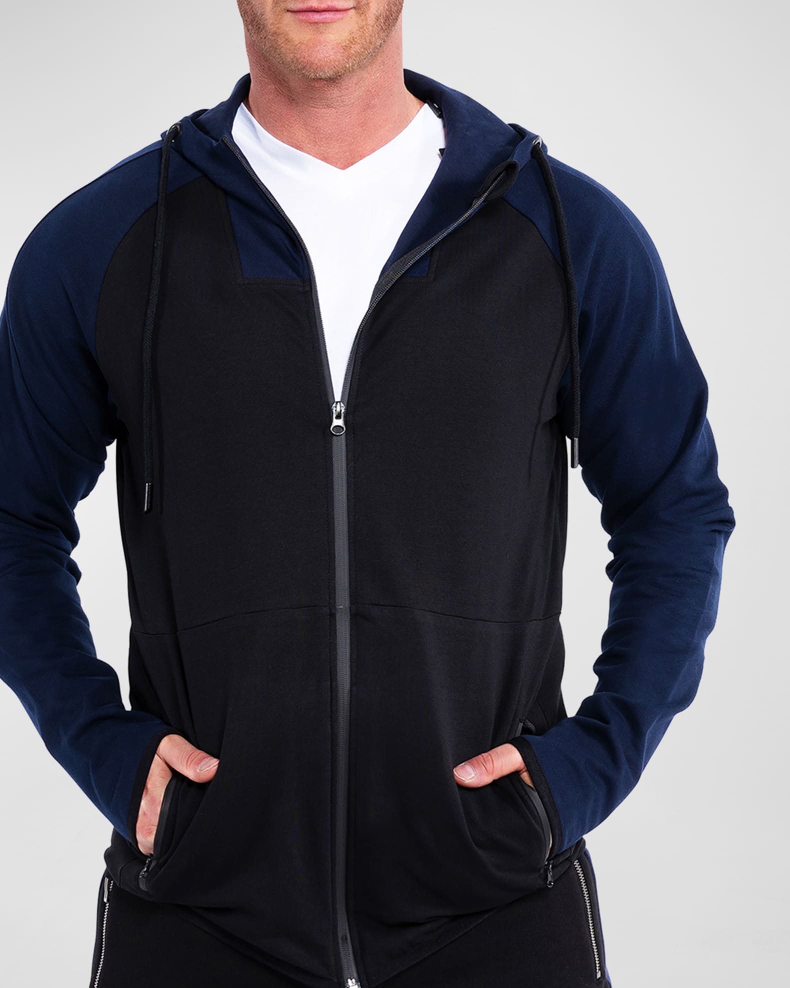 Maceoo Men's Luxe Colorblock Zip Hoodie | Neiman Marcus