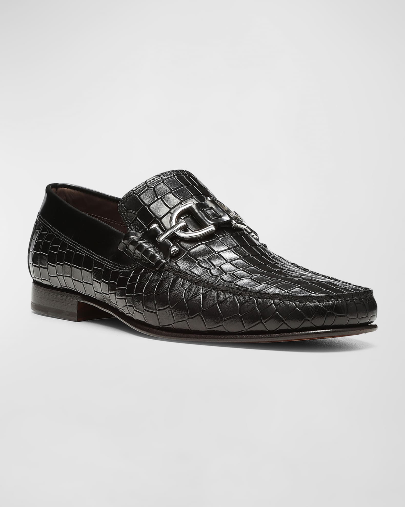 Donald Pliner Men's Dacio Croc-Effect Leather Loafers | Neiman Marcus