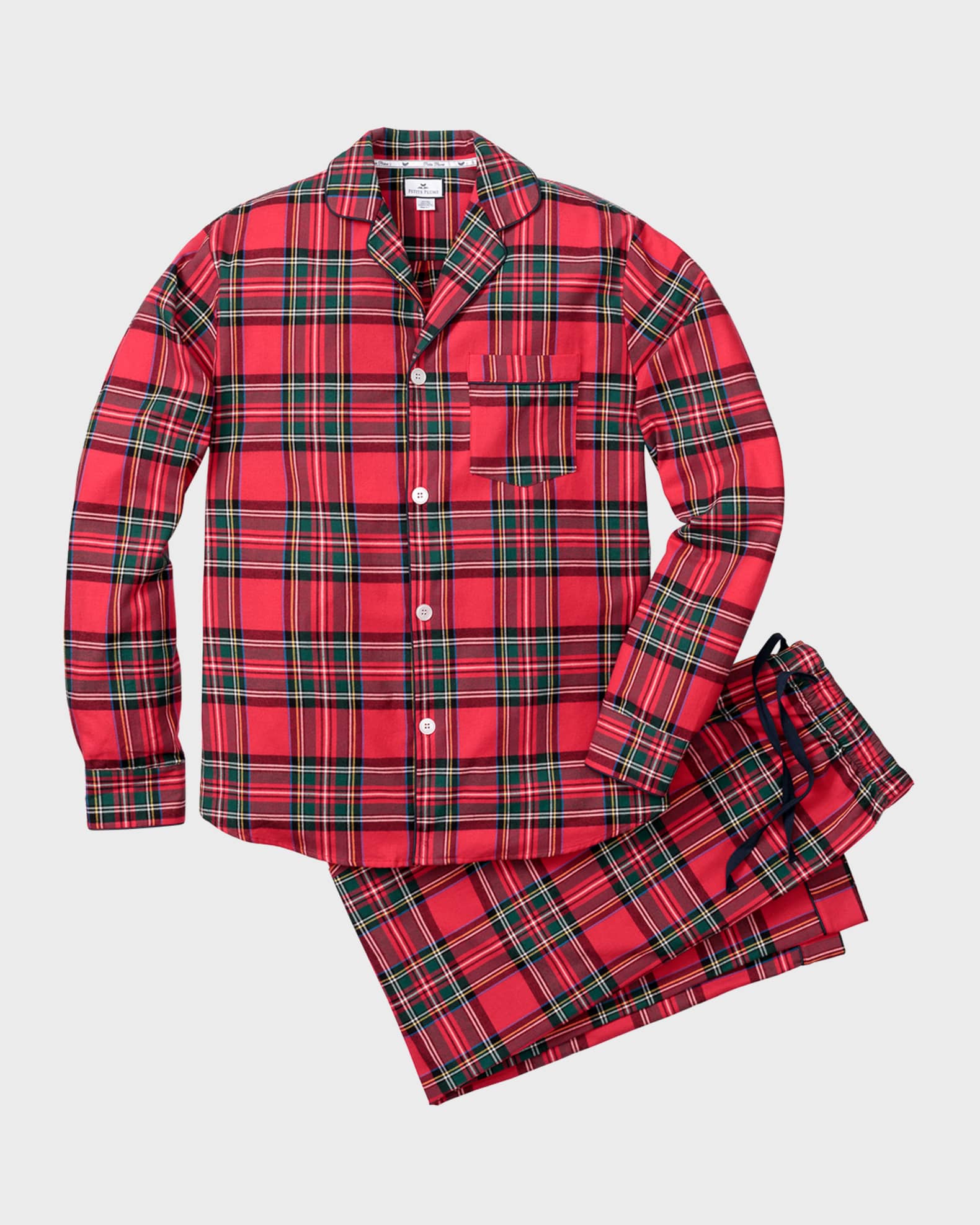 Petite Plume Men's Tartan Plaid Pajama Set | Neiman Marcus