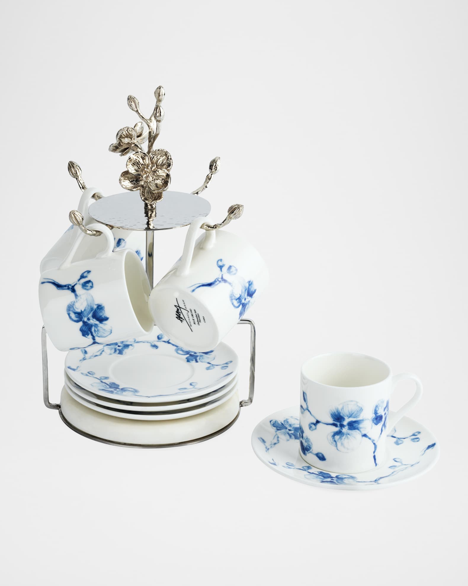 Michael Aram Blue Orchid Demitasse Set with Stand | Neiman Marcus