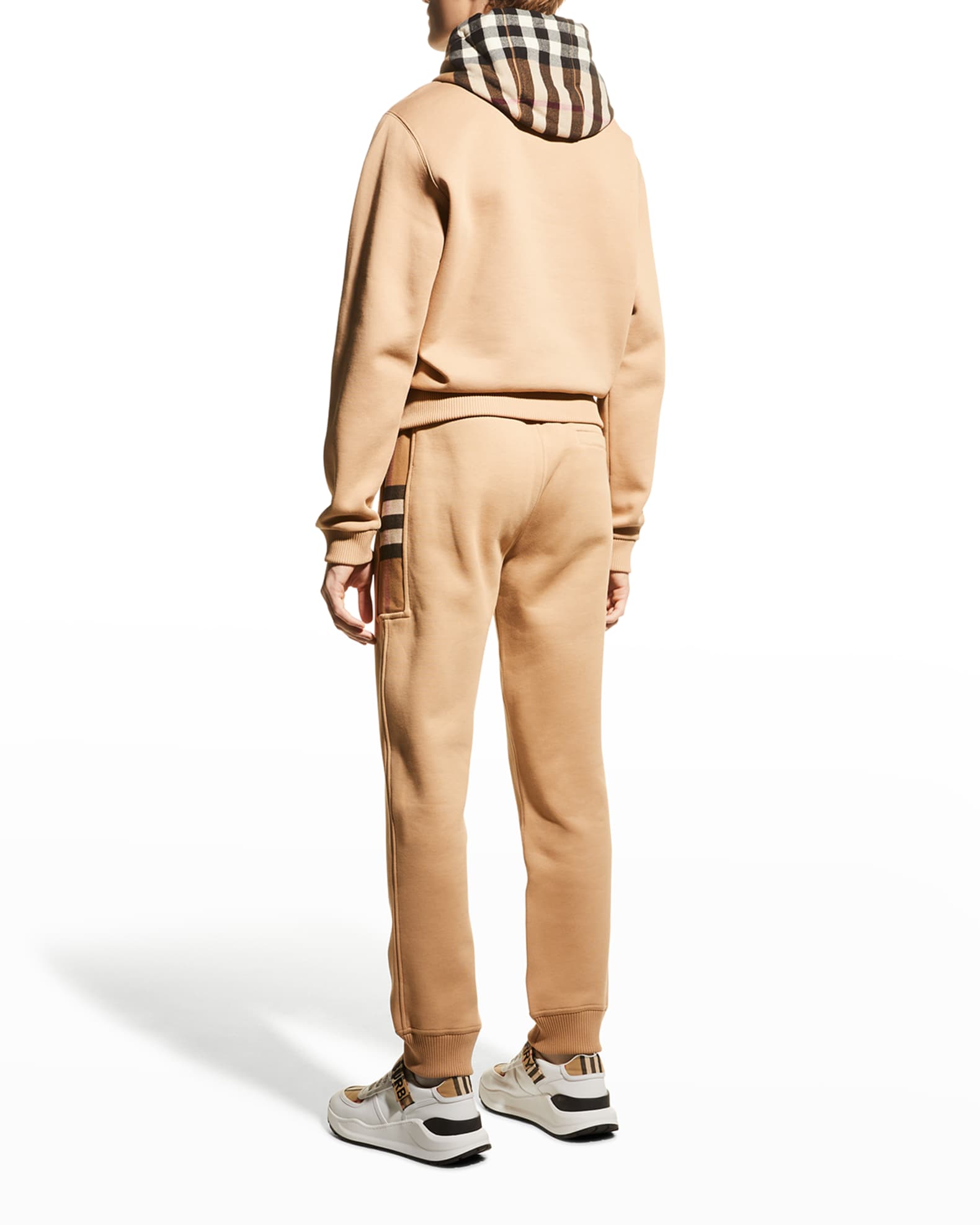Burberry Men's Check-Panel Sweatpants | Neiman Marcus